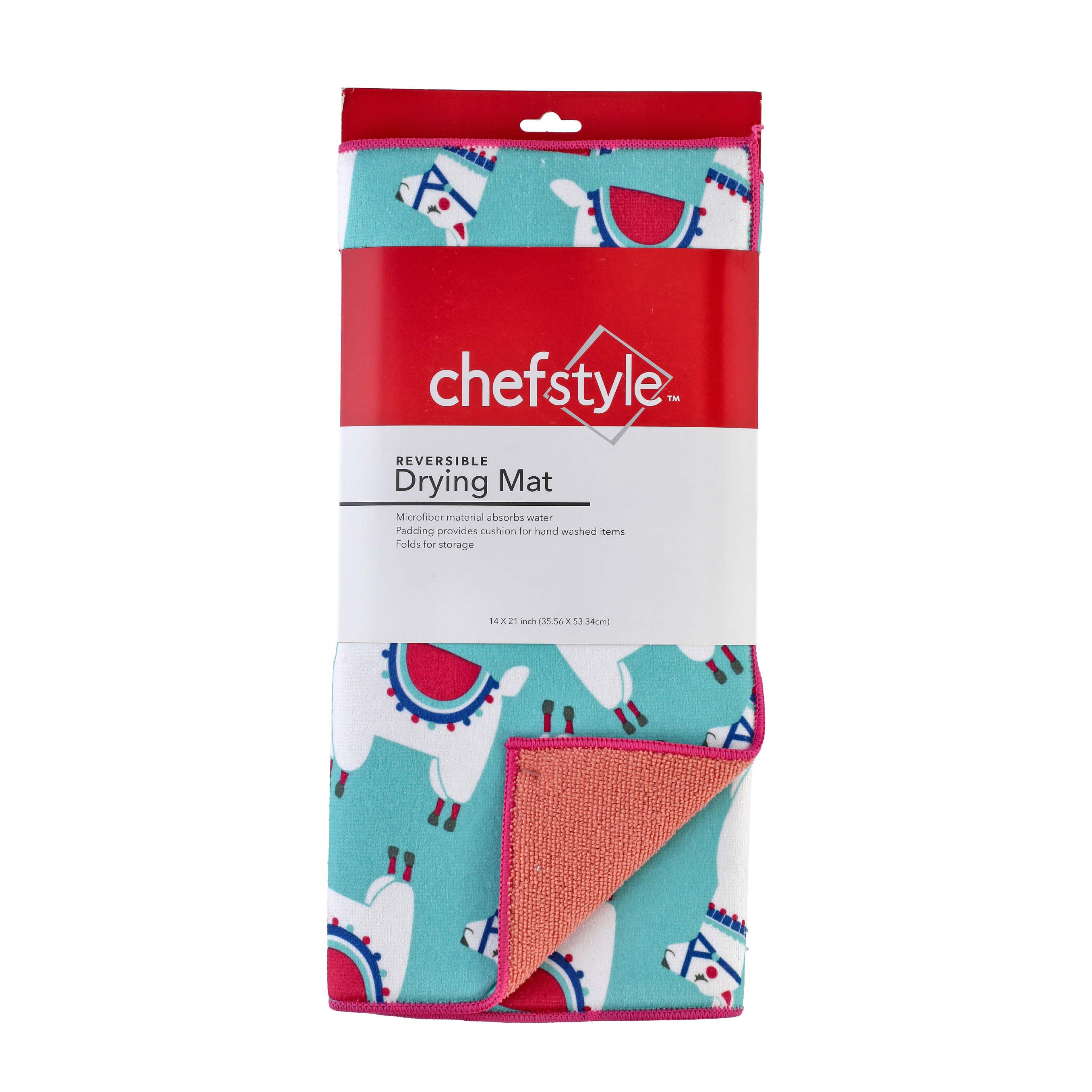 chefstyle Teal Llama Reversible Drying Mat - Shop Kitchen linens at H-E-B