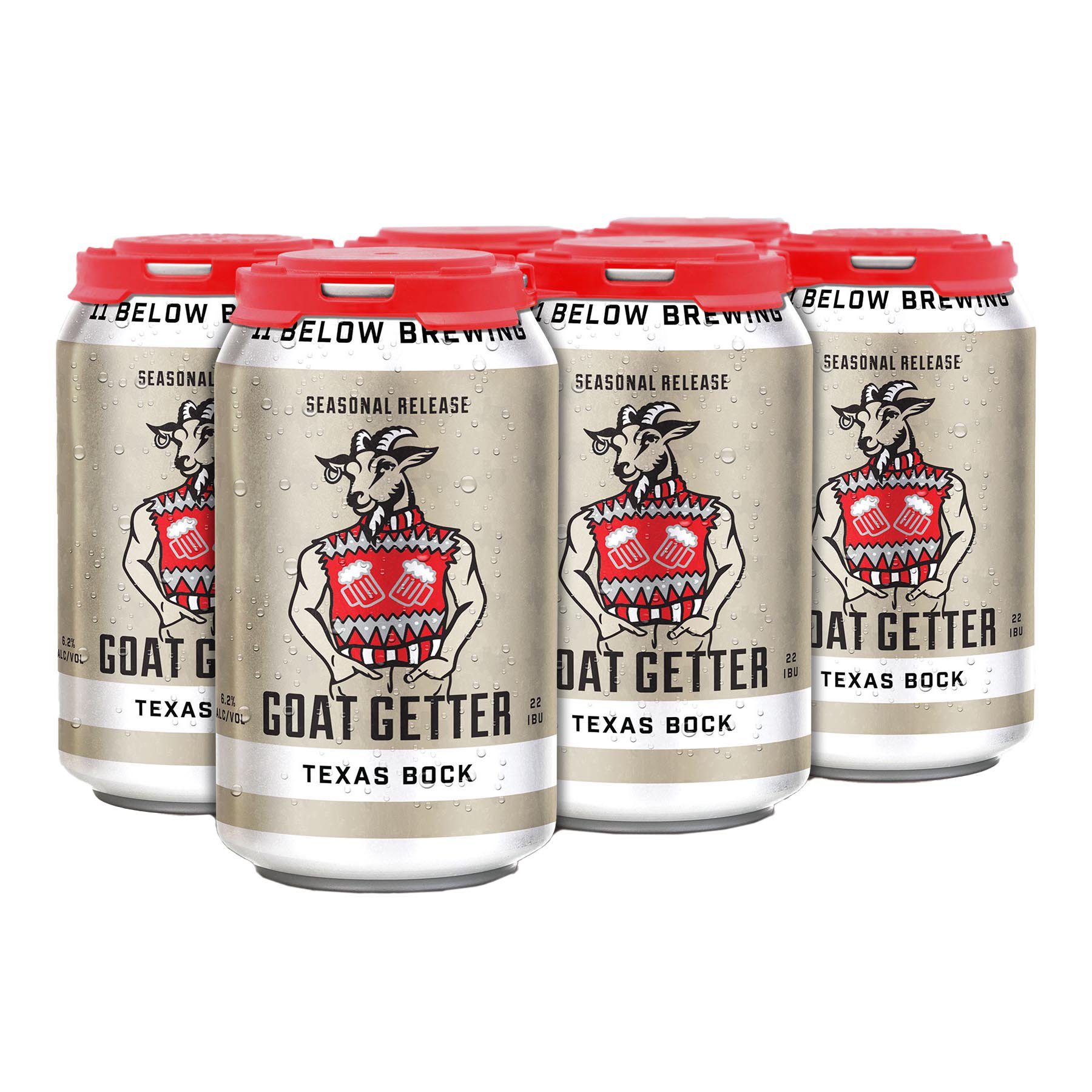 11 Below Brewing Goat Getter Texas Bock Seasonal Craft Beer 6 pk Cans ...