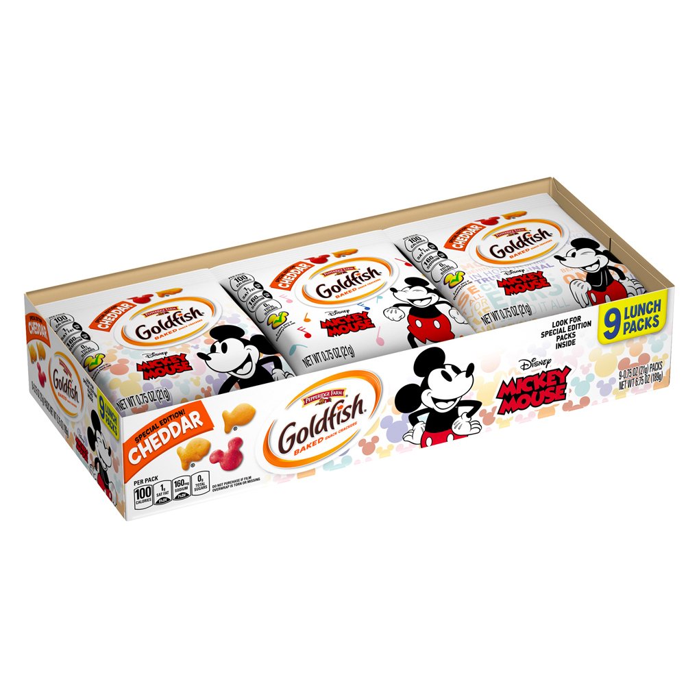 Pepperidge Farm Goldfish Mickey Mouse Cheddar Baked Snack Crackers ...