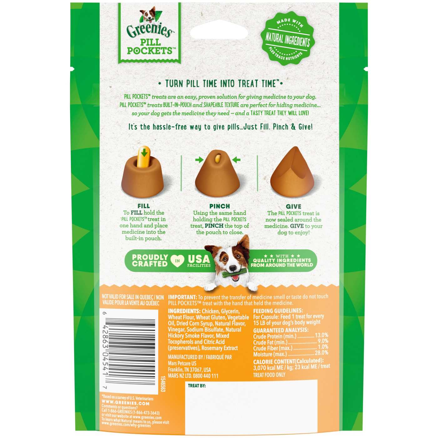 GREENIES PILL POCKETS for Dogs Capsule Size - Chicken Flavor - Shop ...