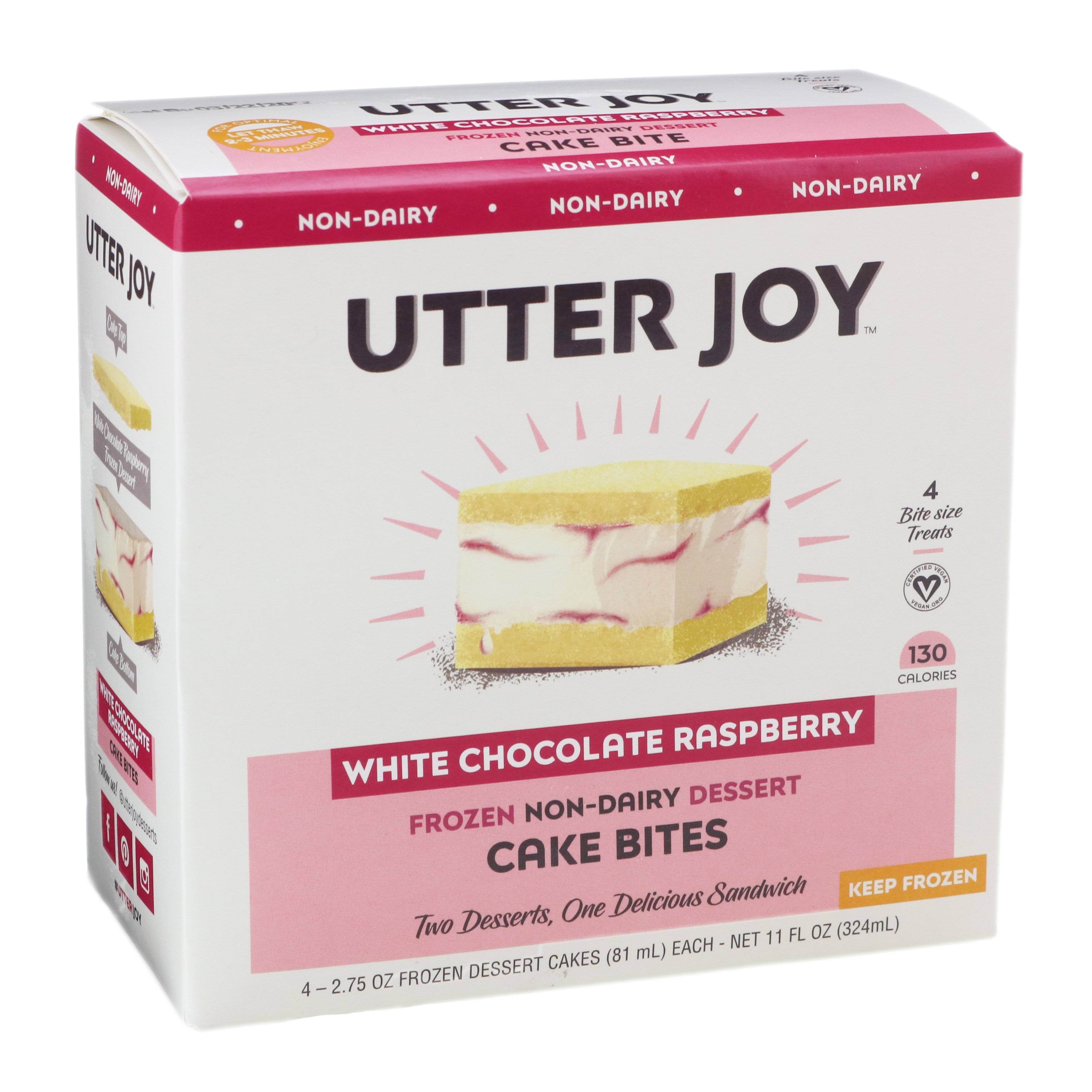 Utter Joy White Chocolate Raspberry Non-Dairy Cake Bites - Shop Cones ...