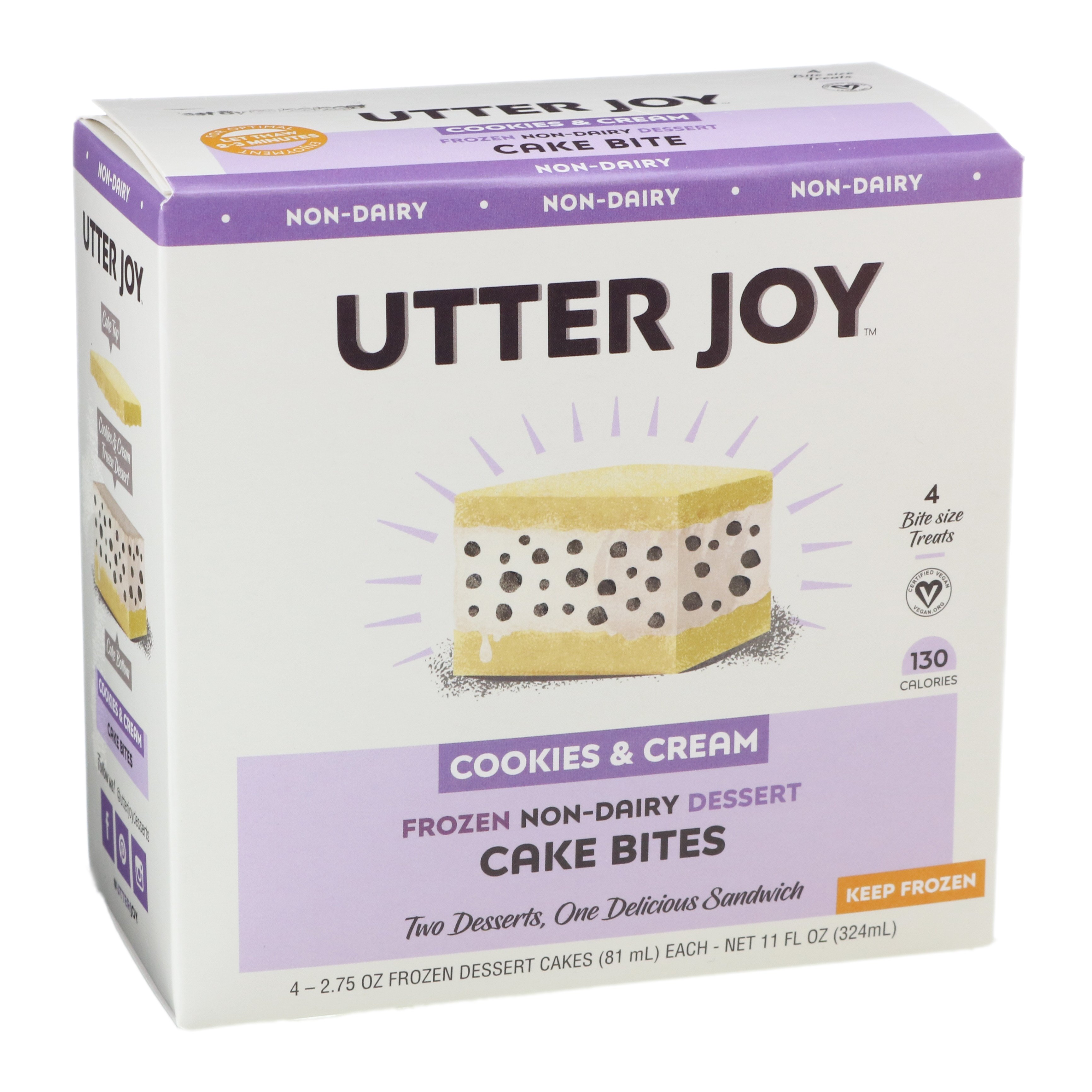 Utter Joy Cookies & Cream Non-Dairy Cake Bites - Shop Cones ...