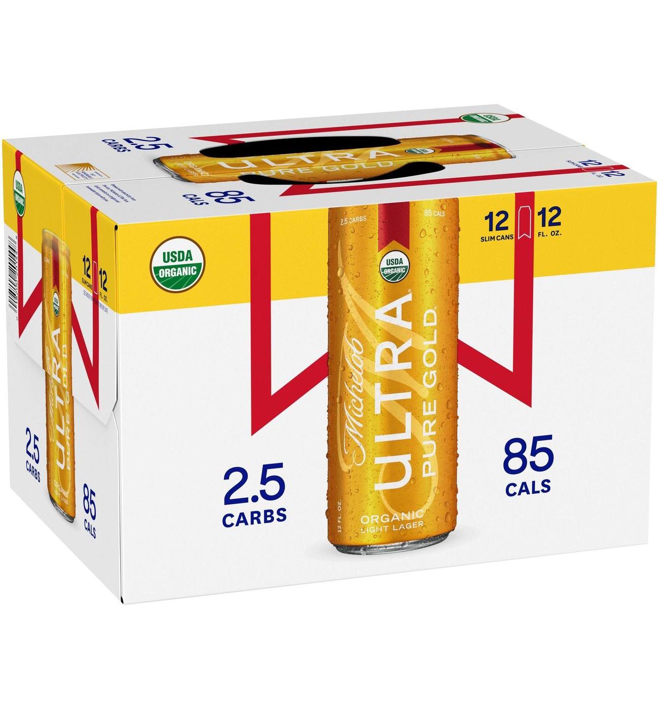 Michelob ULTRA Pure Gold Organic Light Lager Beer 12 pk Cans - Shop ...