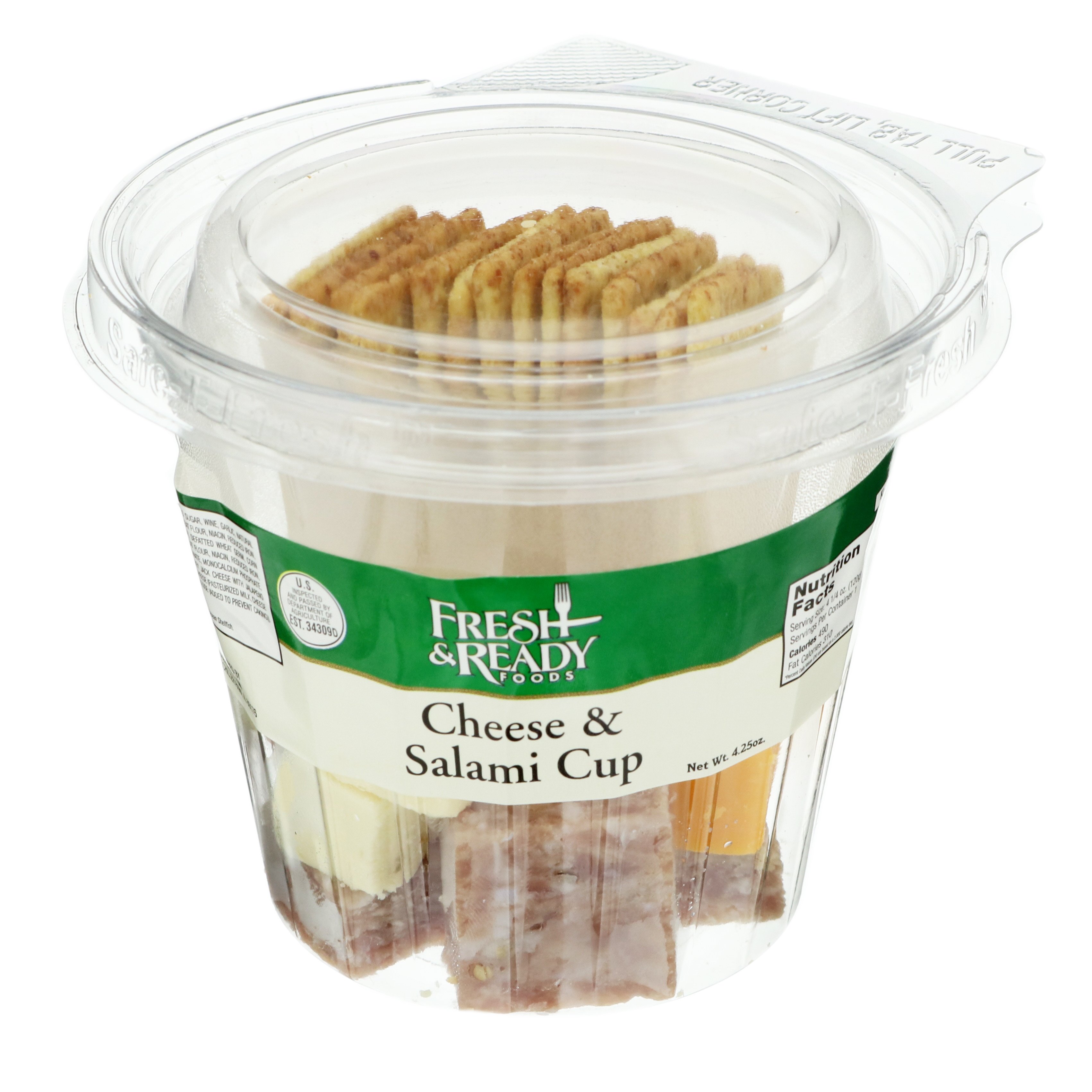 Fresh and Ready Cheese & Salami Cup - Shop Pudding & Gelatin at H-E-B