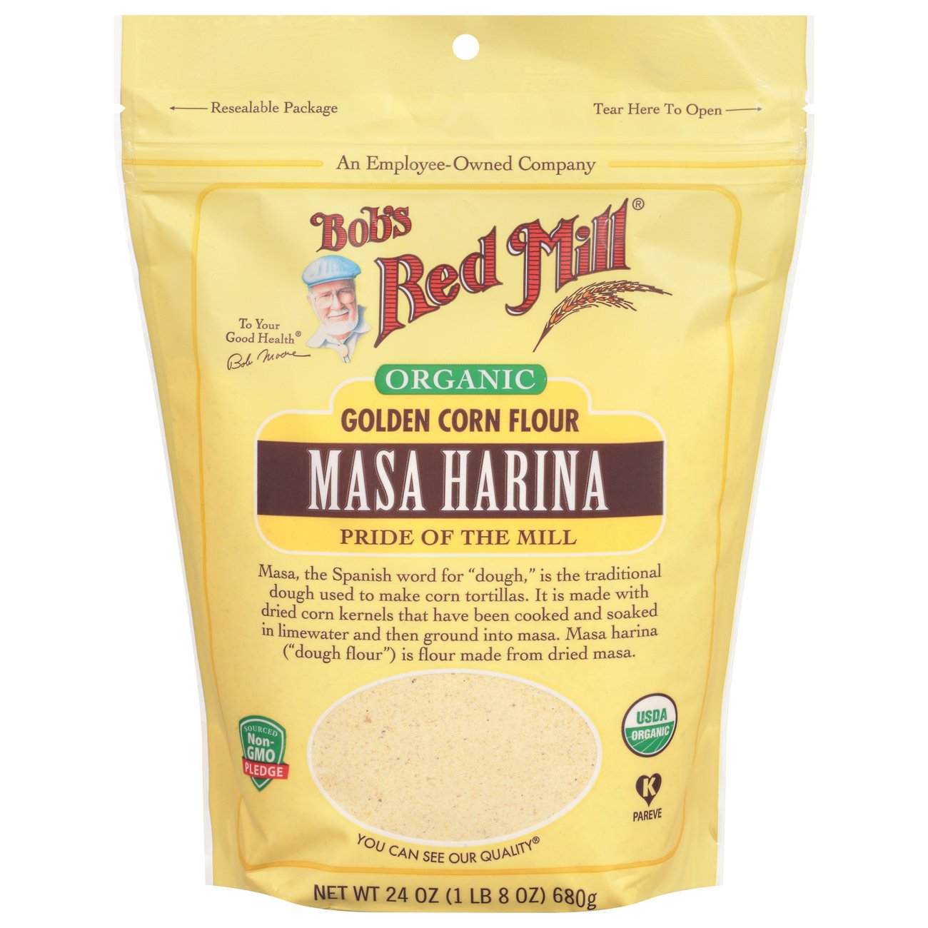 Bob's Red Mill Organic Golden Corn Flour Masa Harinia, 24 oz | Central ...
