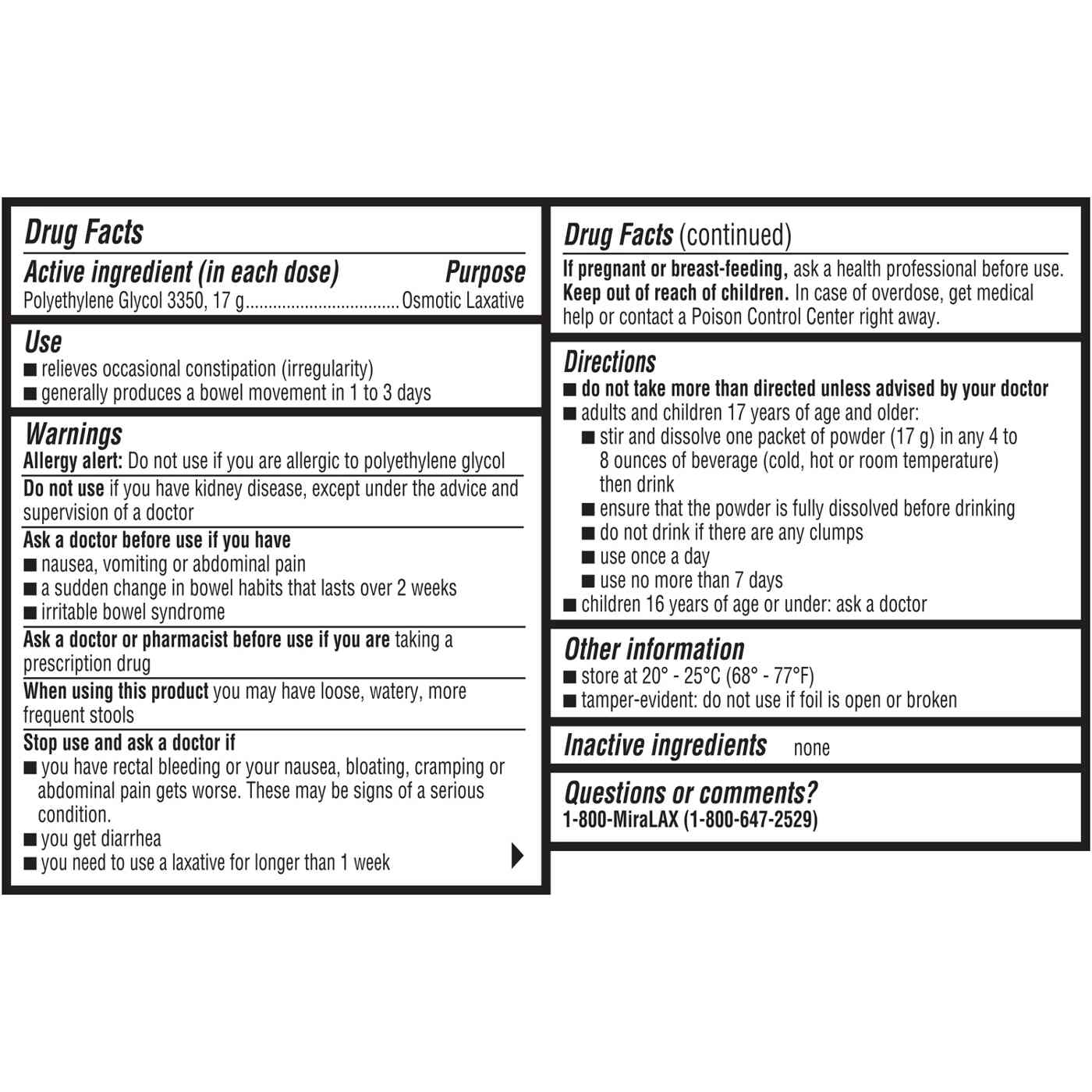 MiraLAX Mix-in Pax Unflavored Powder Packets - Shop Digestion & nausea ...