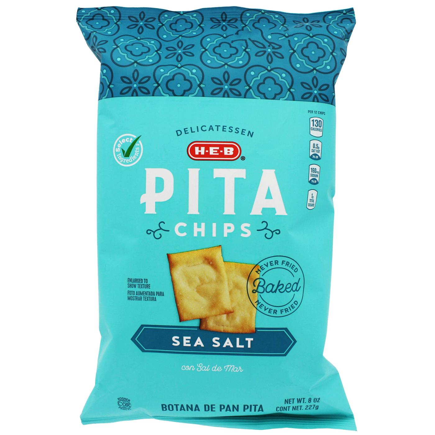 H-E-B Sea Salt Pita Chips - Shop Chips at H-E-B