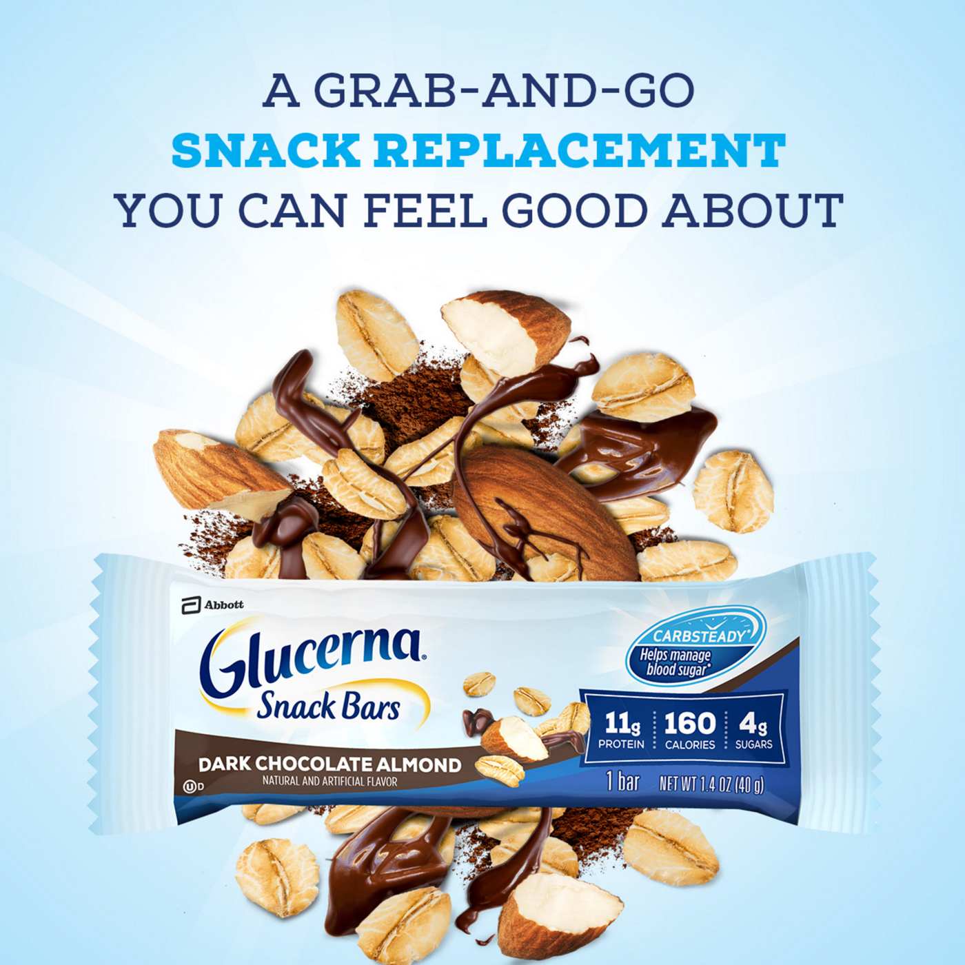 Glucerna Snack Bars Dark Chocolate Almond - Shop Diet & fitness at H-E-B