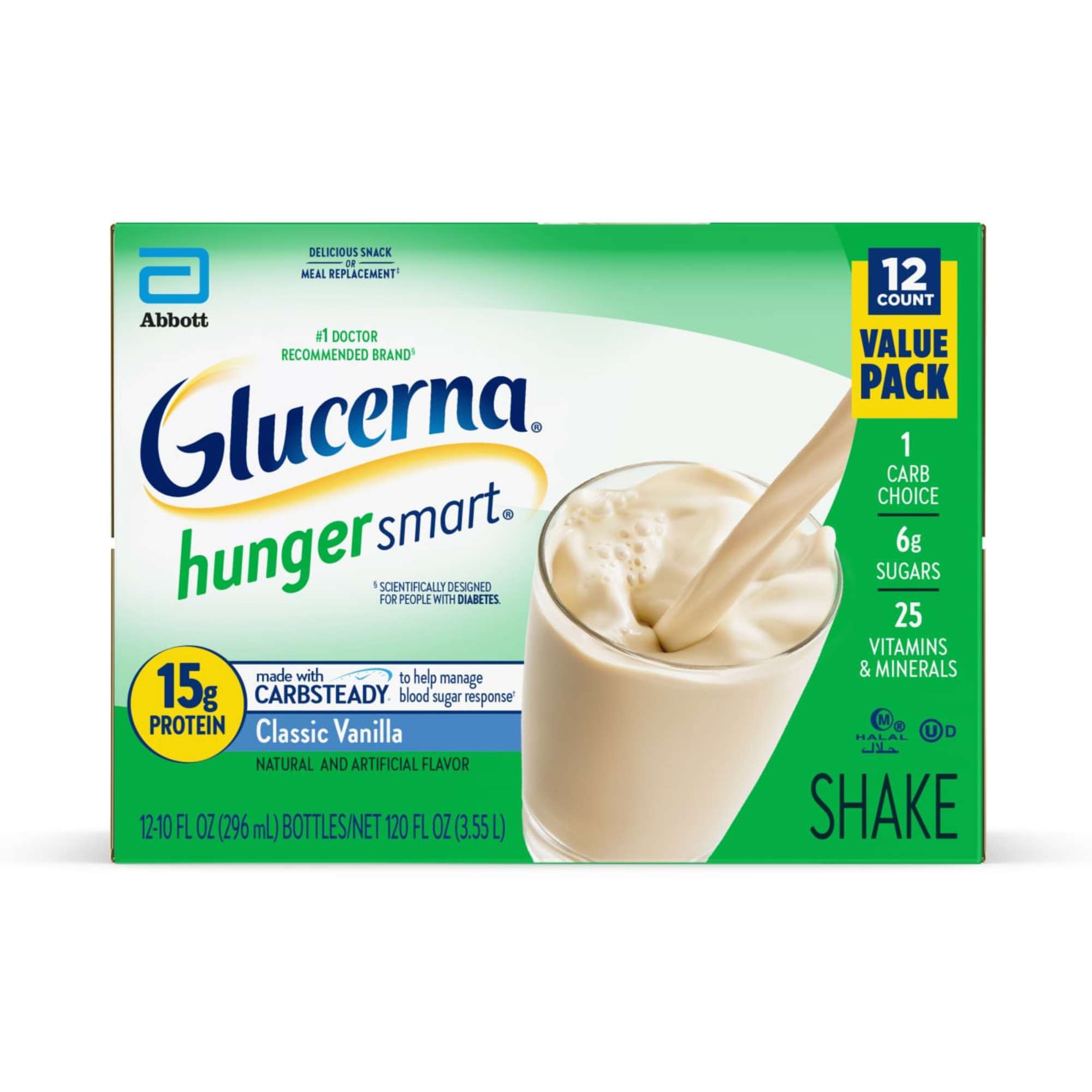 Glucerna Hunger Smart Nutritional Shakes - Classic Vanilla - Shop Diet ...