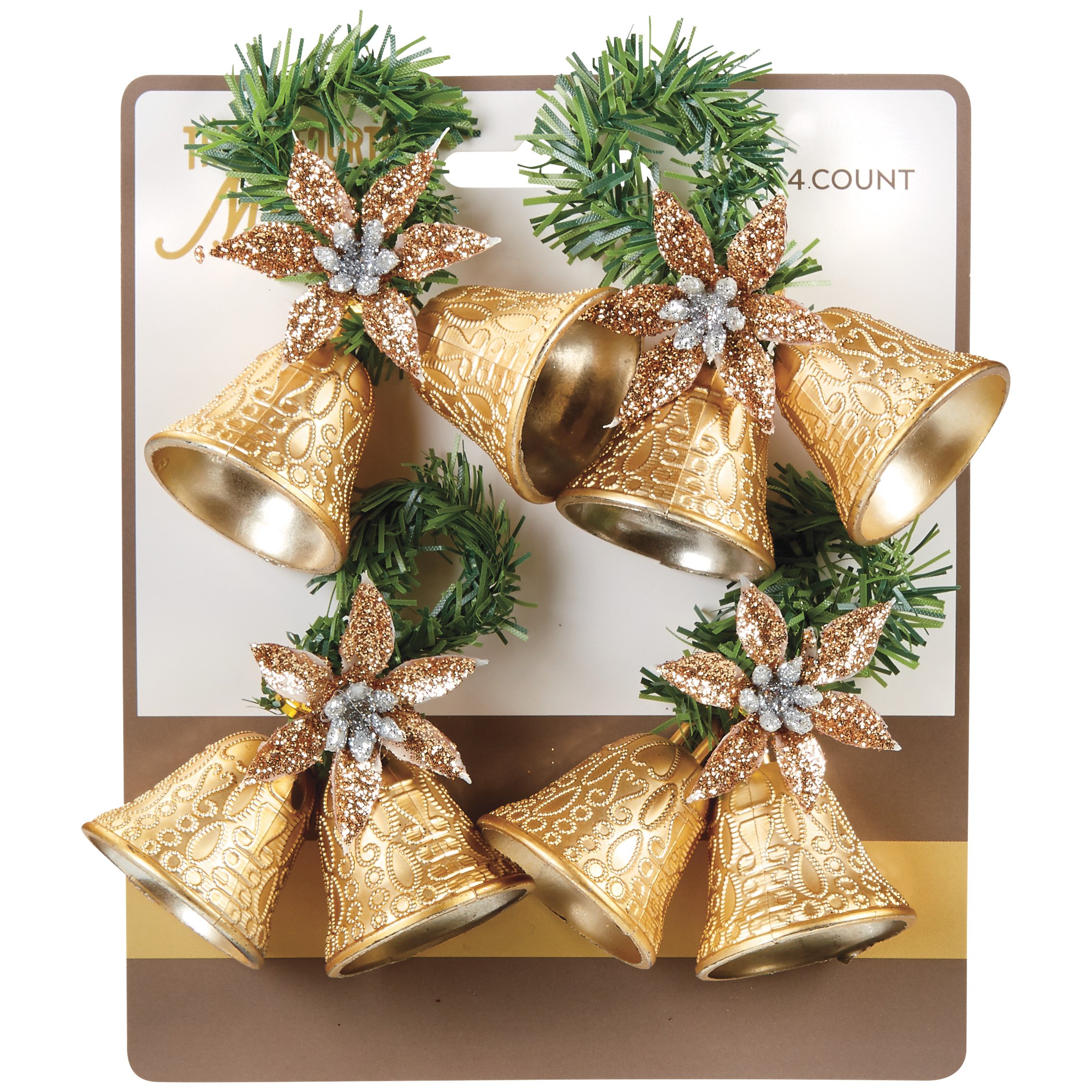 Thirty Fourth & Main Double Gold Holiday Bell Christmas Ornaments ...