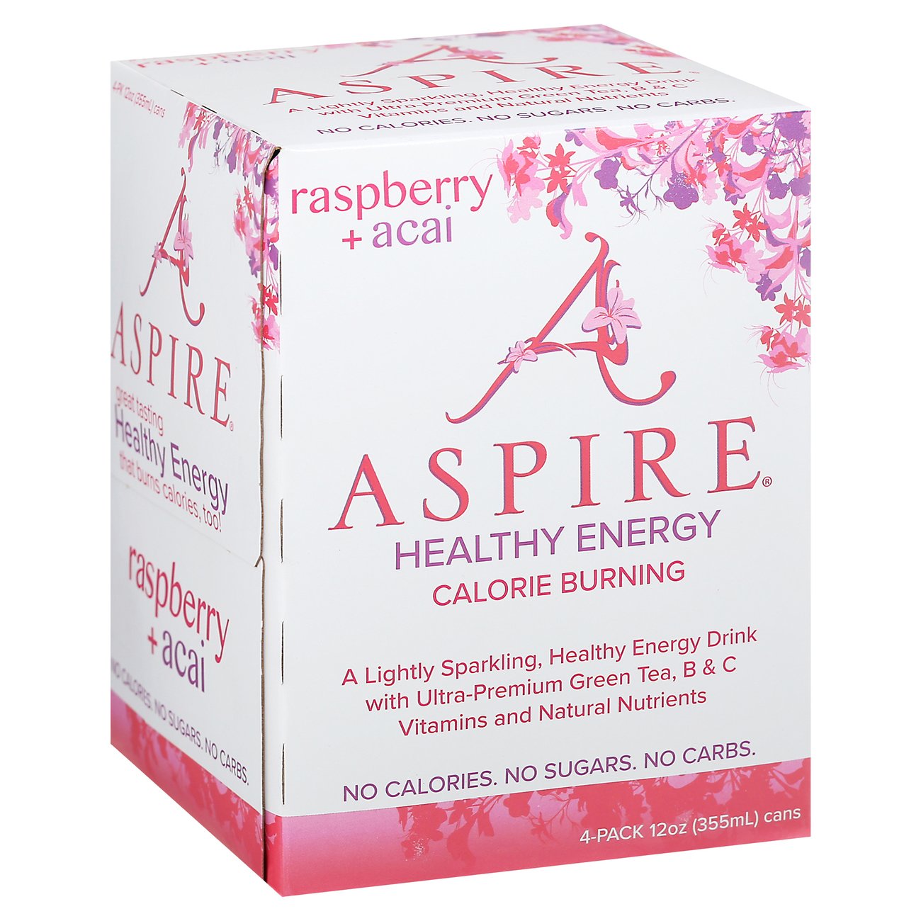 Aspire Zero Sugar Healthy Energy Drink - Raspberry + Acai 12 oz Cans ...