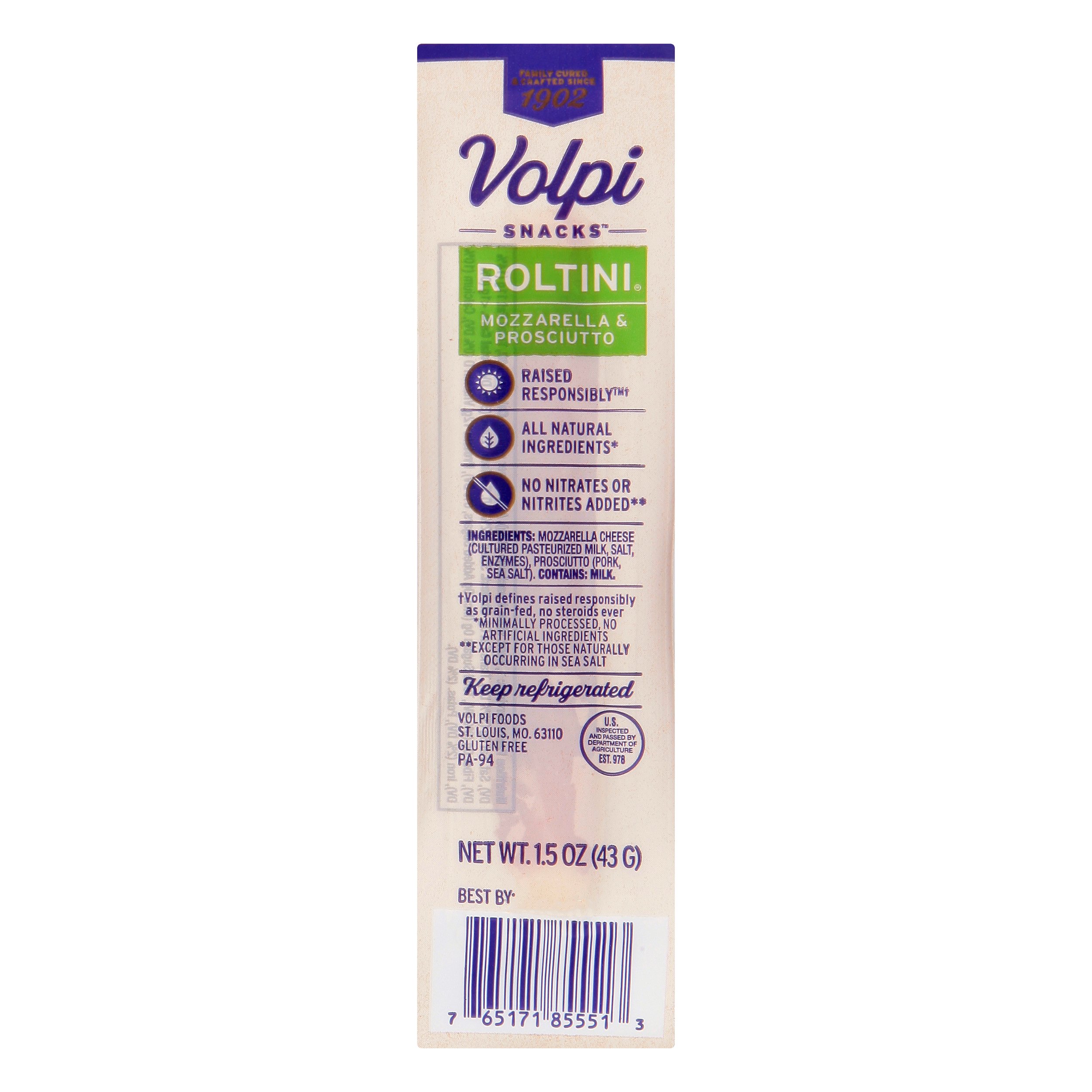 Volpi Roltini Single Cheese Snacks - Mozzarella & Prosciutto - Shop ...
