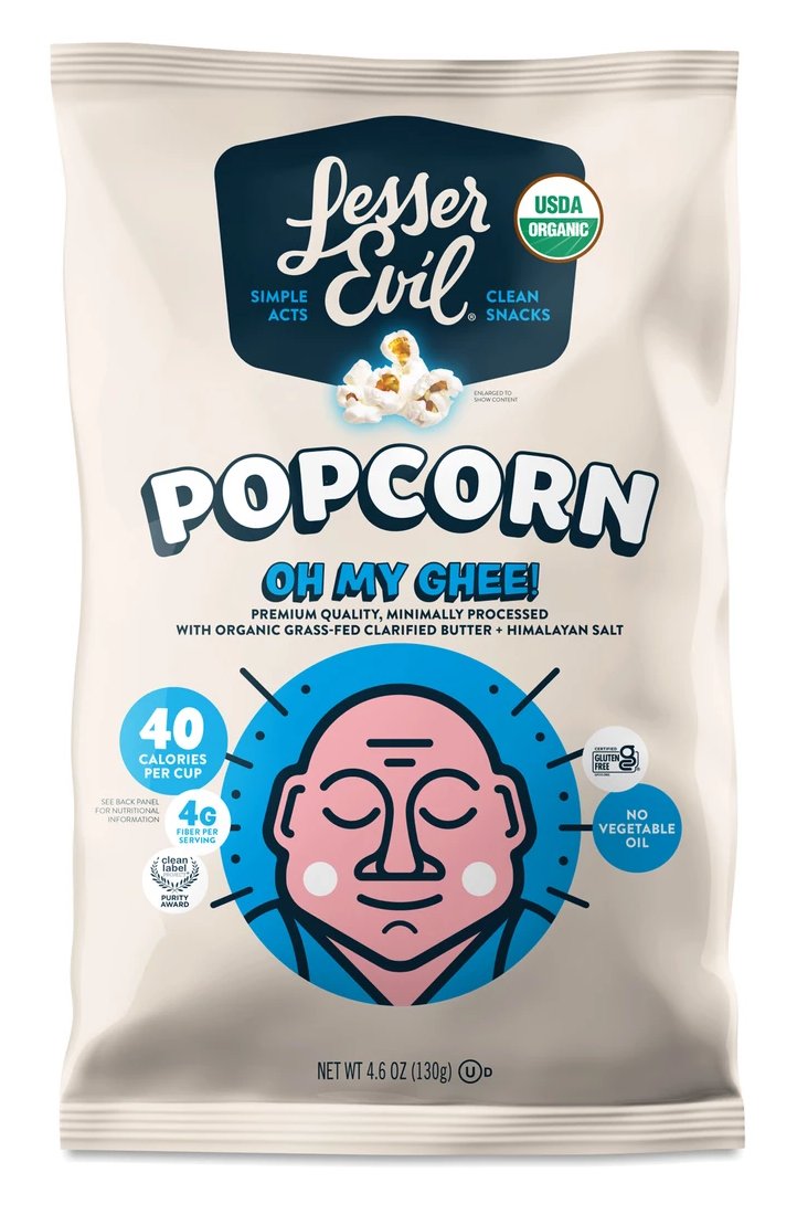 LesserEvil Organic Popped Popcorn - Oh My Ghee - Shop Popcorn at H-E-B