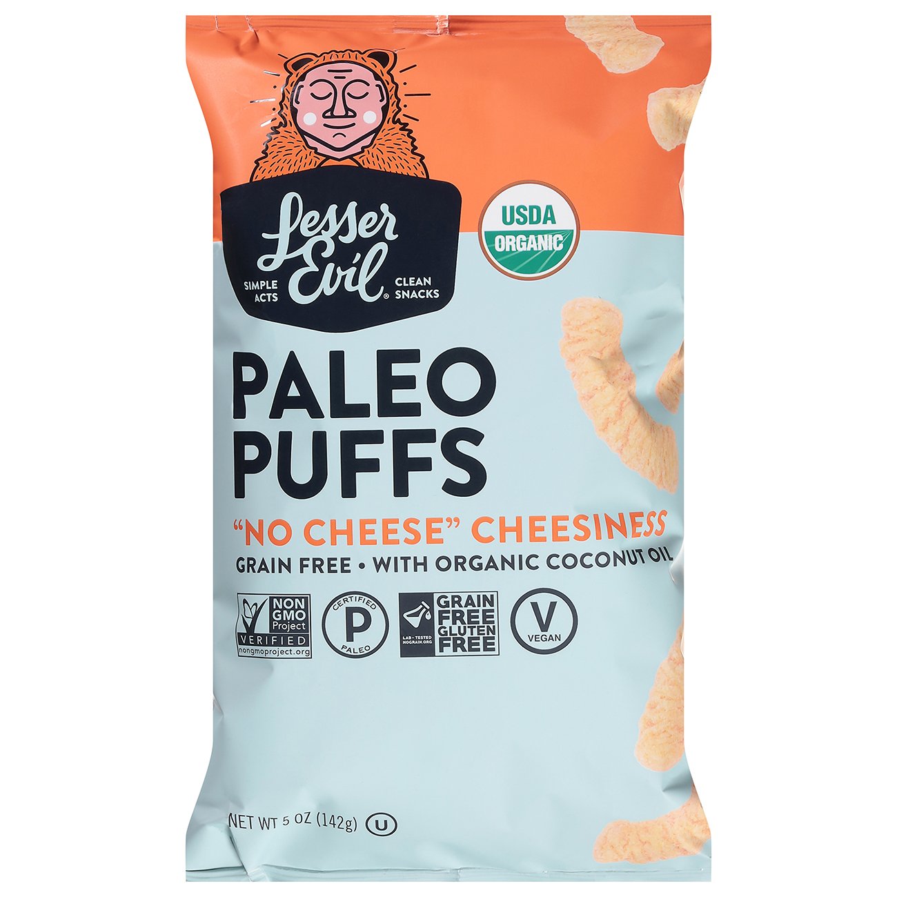 LesserEvil Organic "No Cheese" Cheesiness Paleo Puffs - Shop Chips at H-E-B