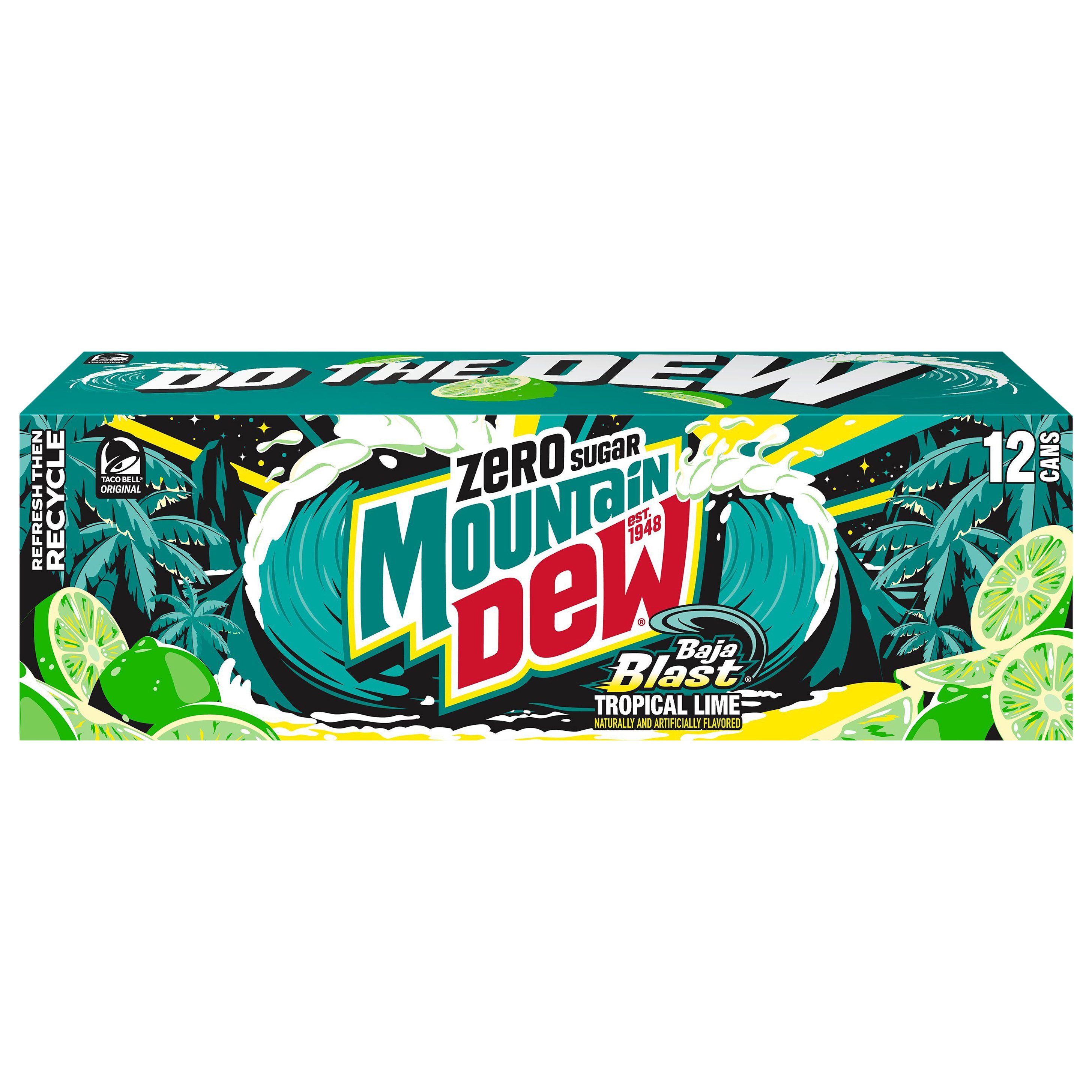 Mountain Dew Baja Blast Zero Sugar Soda 12 oz Cans - Shop Soda at H-E-B