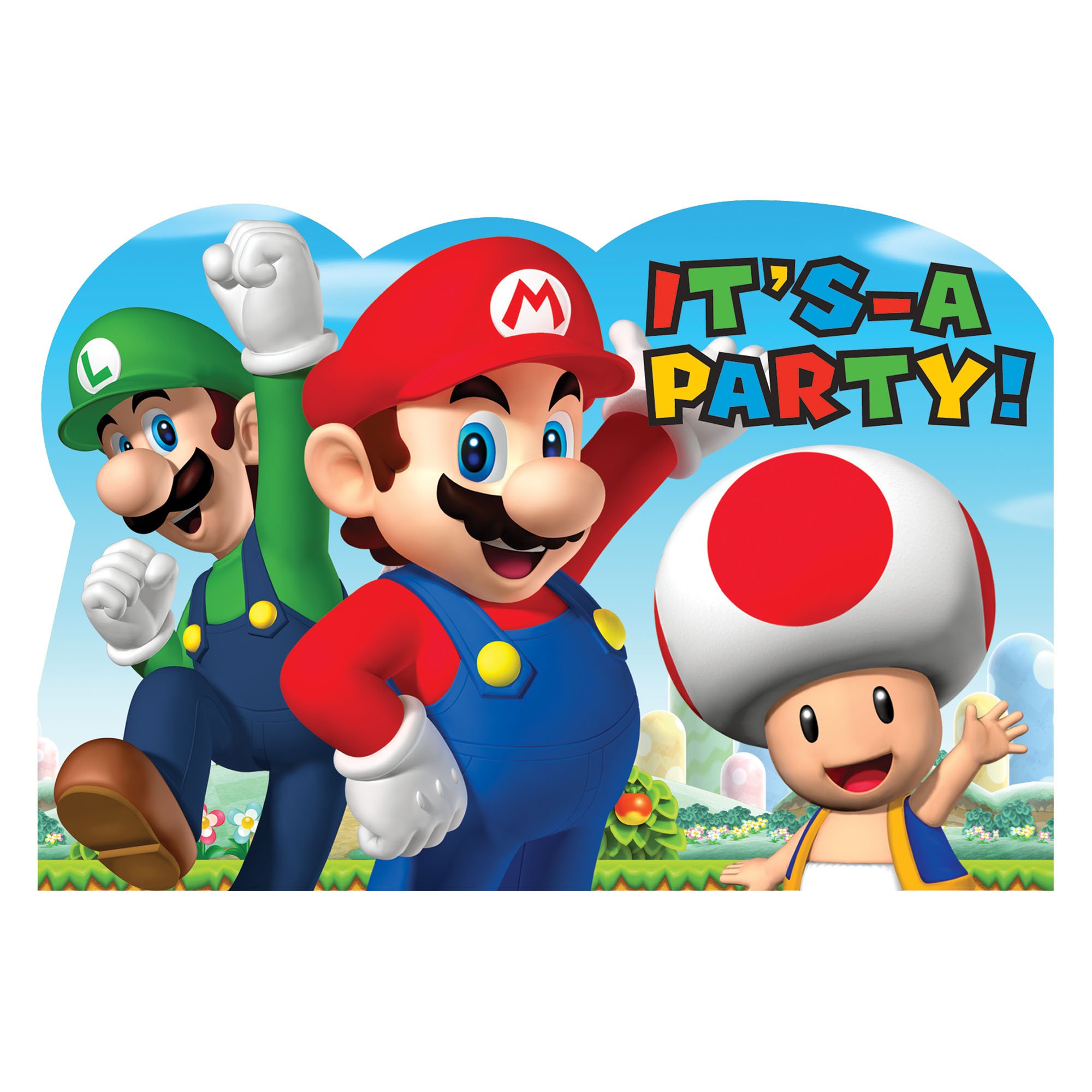Amscan Super Mario It's-A Party! Card Invites - Shop Invites & thank ...