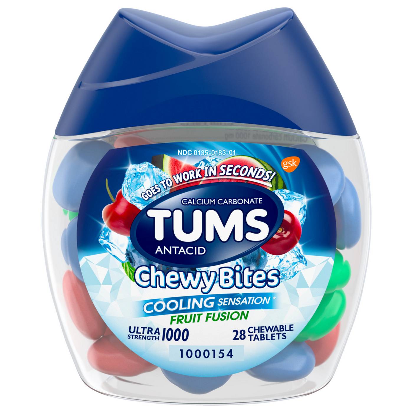 Tums Chewy Bites Cooling Sensation Antacid Chews for Ultra Strength ...