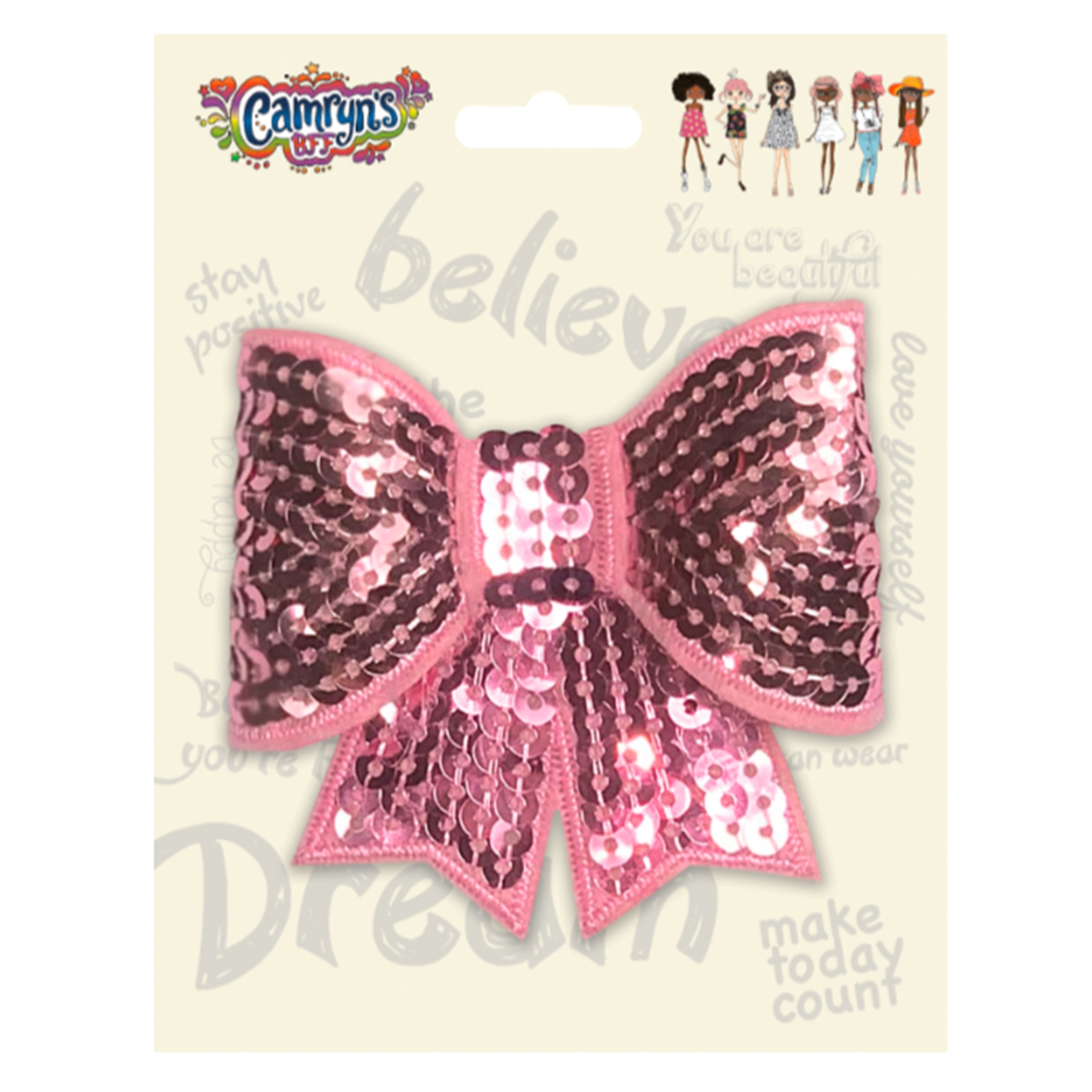 Camryn's BFF Sparkly Bow Hair Clip - Pink - Shop Hair accessories at H-E-B