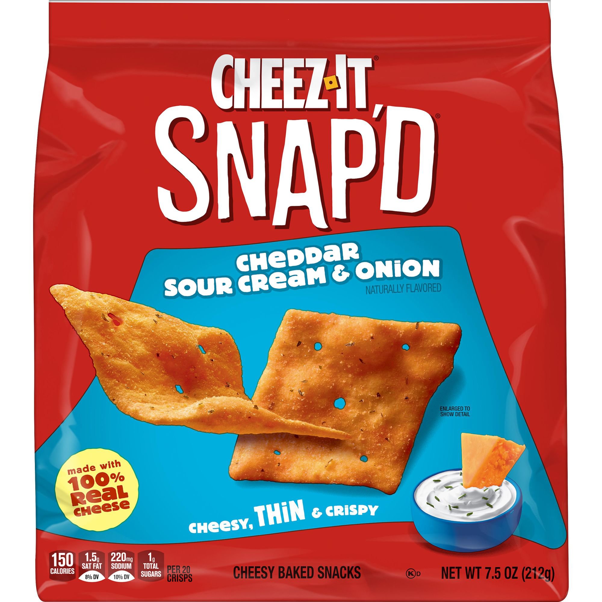 Cheez-It Snap'd Cheddar Sour Cream and Onion Cheese Cracker Chips ...