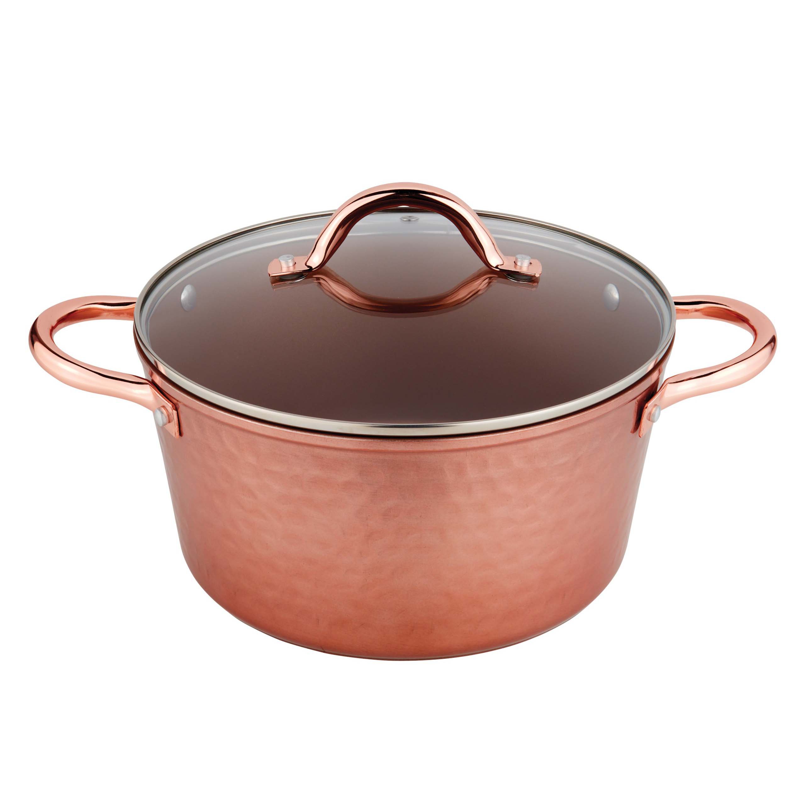 Kitchen & Table by H-E-B Hammered Stock Pot - Rose Gold - Shop Stock ...