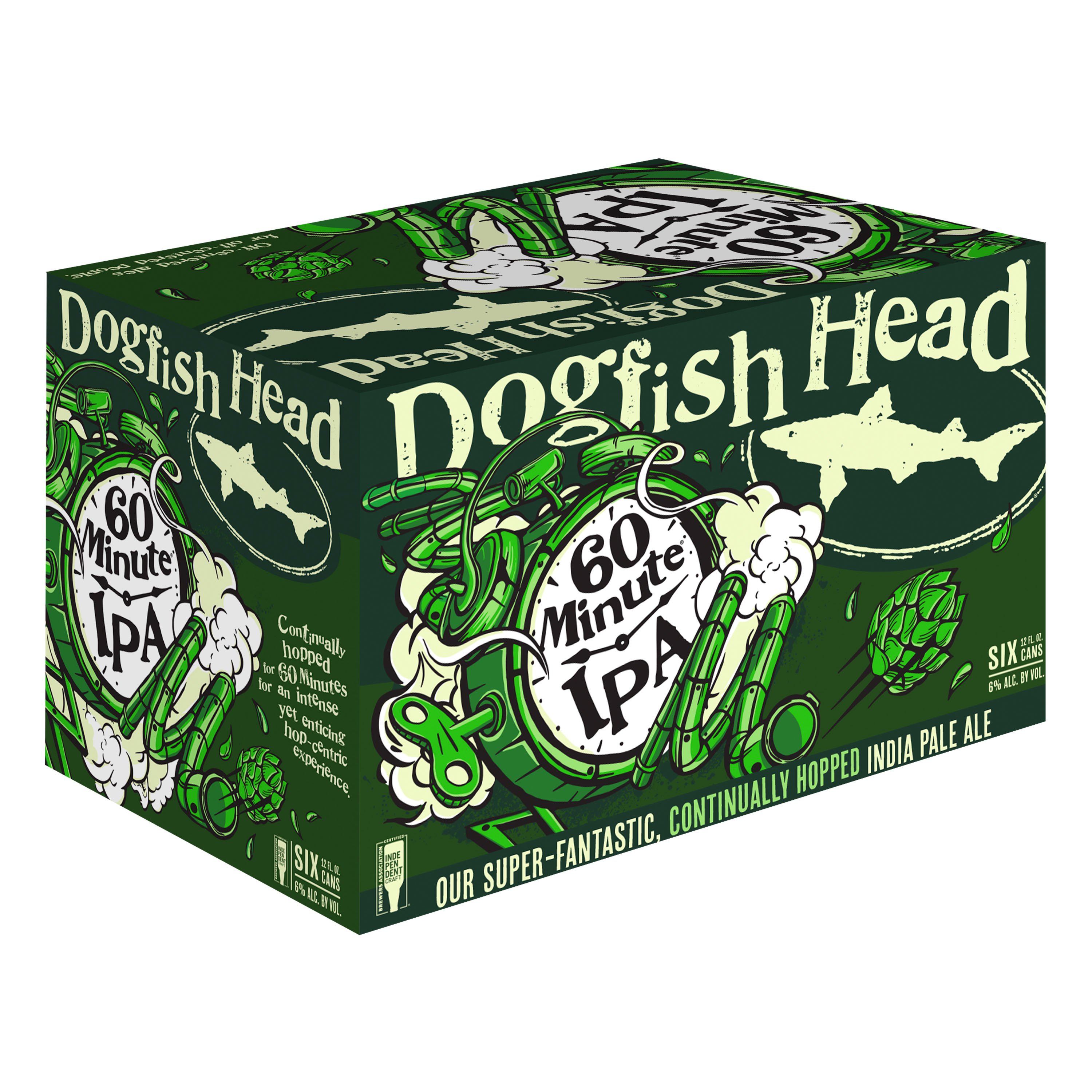 Dogfish Head 60 Minute IPA Craft Beer 6 pk Cans - Shop Beer at H-E-B