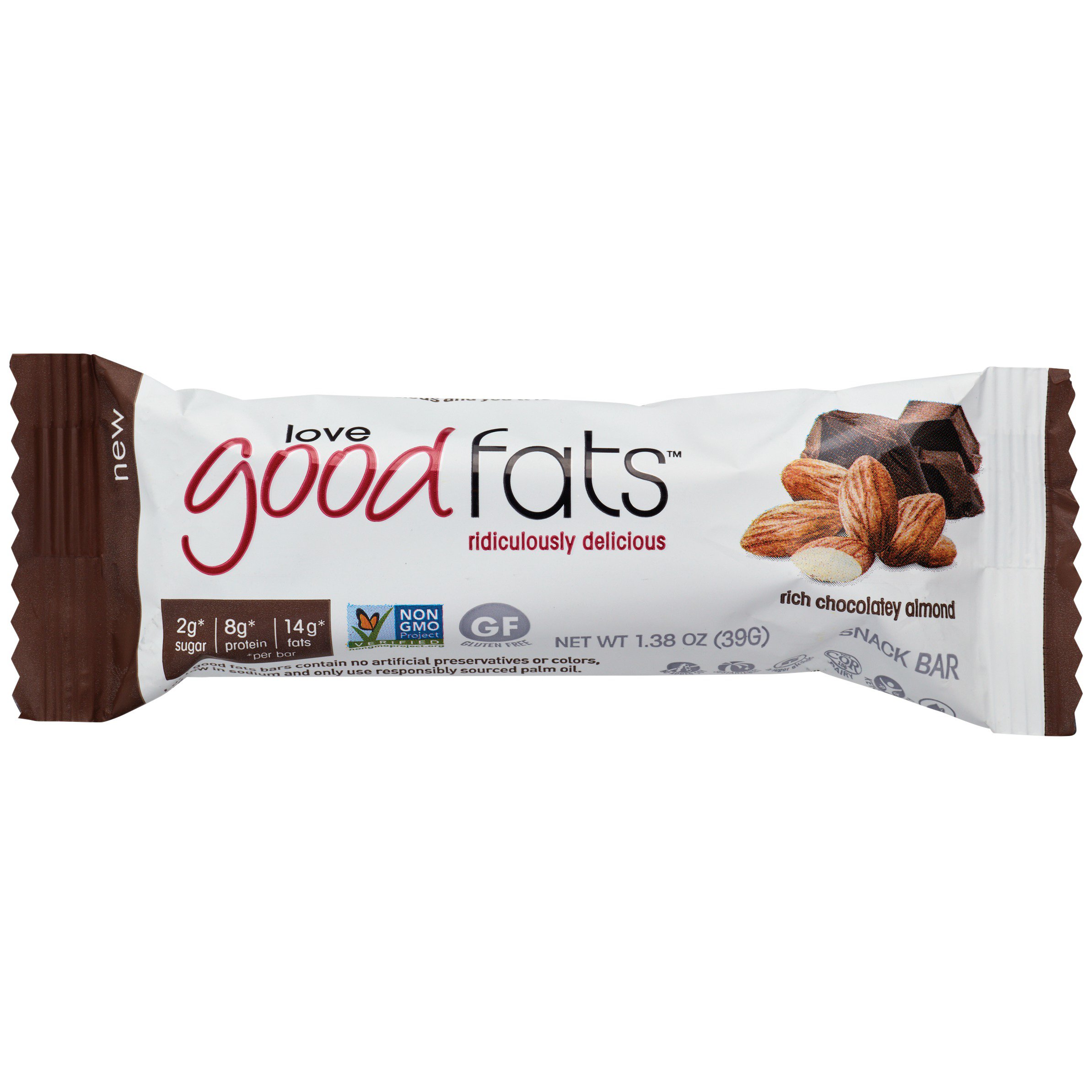 Love Good Fats Rich Chocolatey Almond Keto Bar - Shop Granola & Snack ...