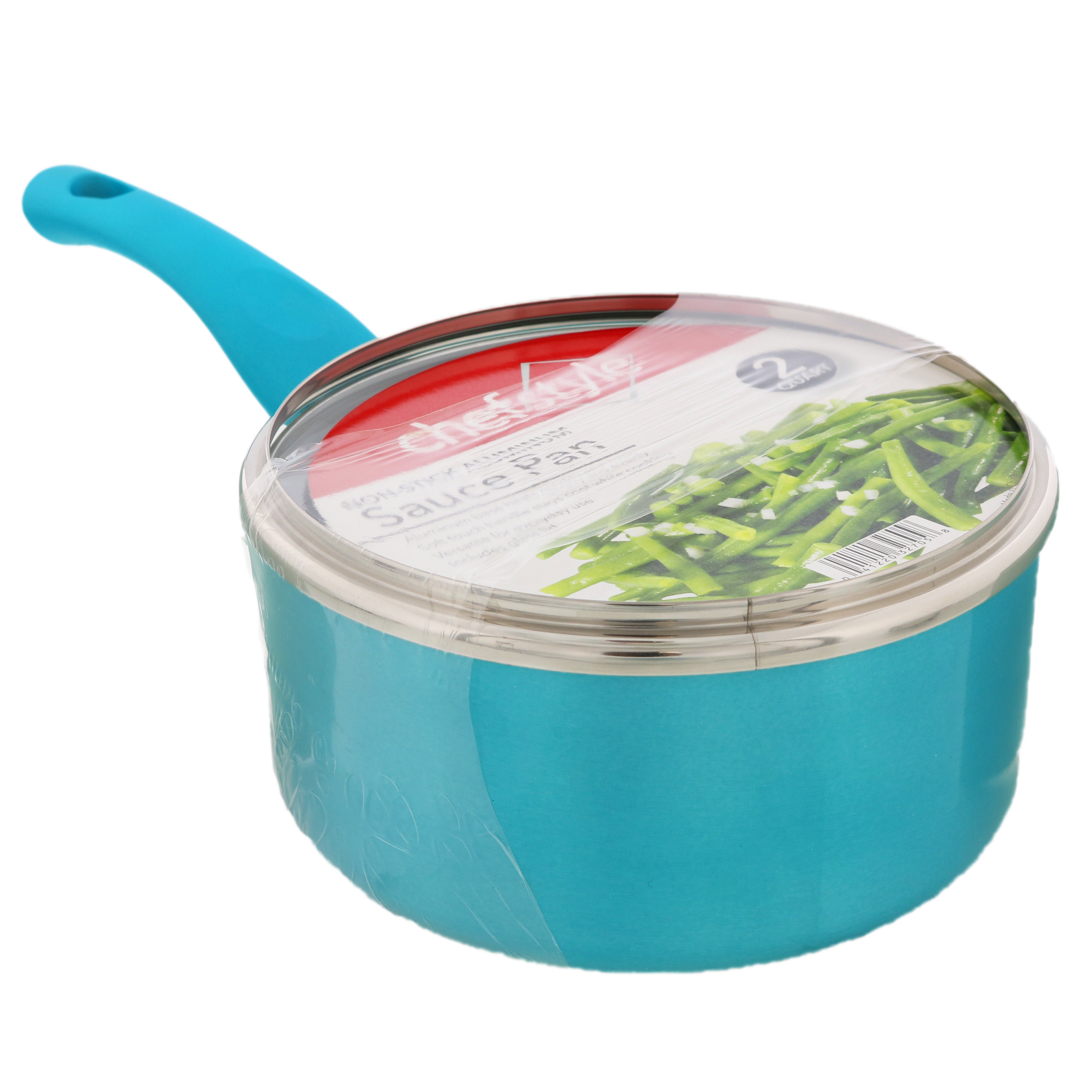chefstyle Aqua Non-Stick Aluminum Sauce Pan with Lid - Shop Cookware at ...
