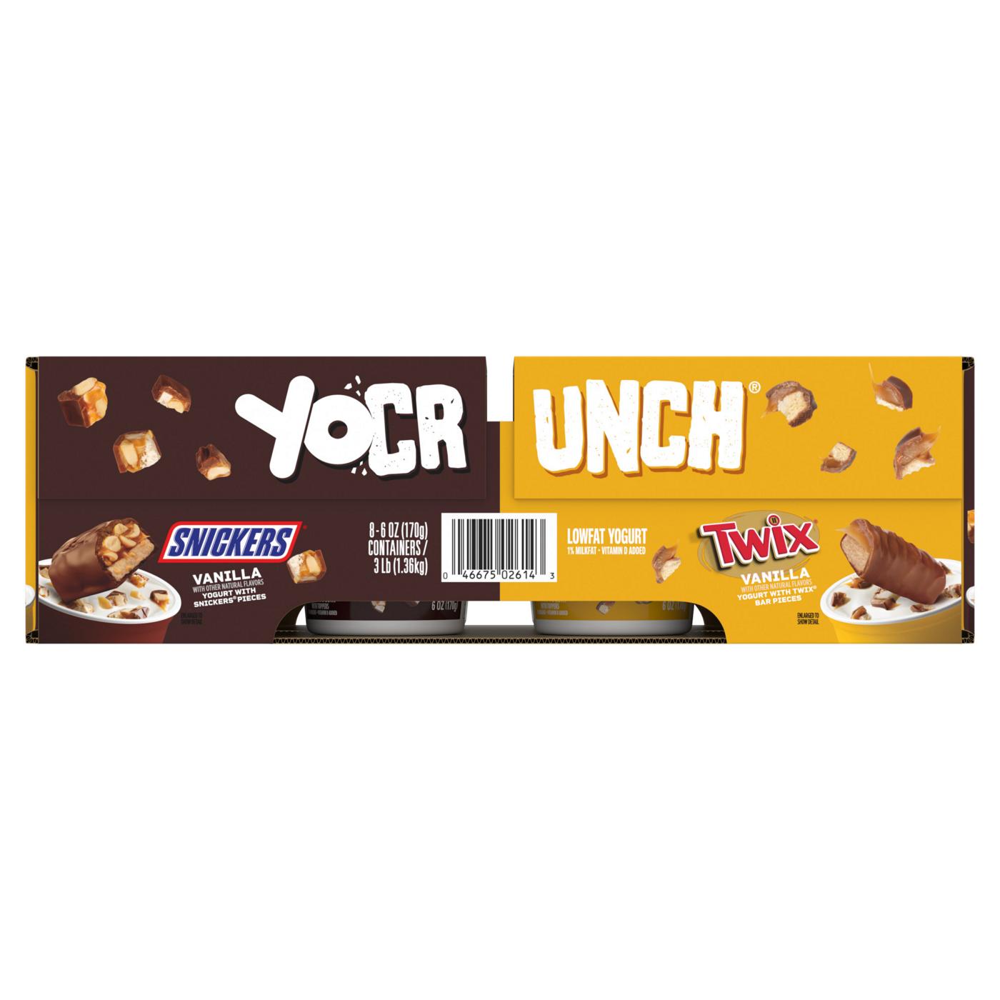YoCrunch Lowfat Vanilla With Snickers And Twix Variety Pack Yogurt, 4 ...