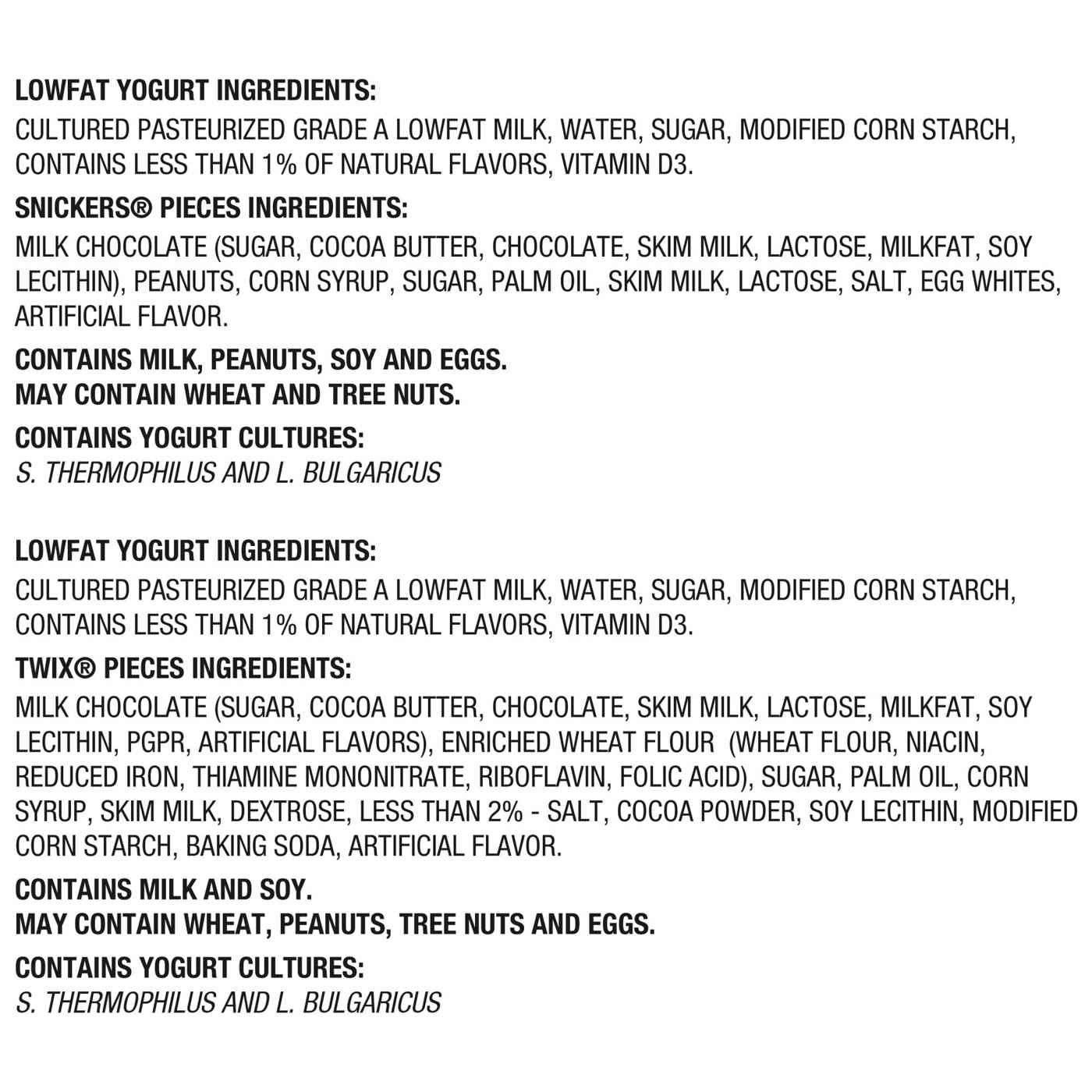 YoCrunch Lowfat Vanilla With Snickers And Twix Variety Pack Yogurt, 4 ...