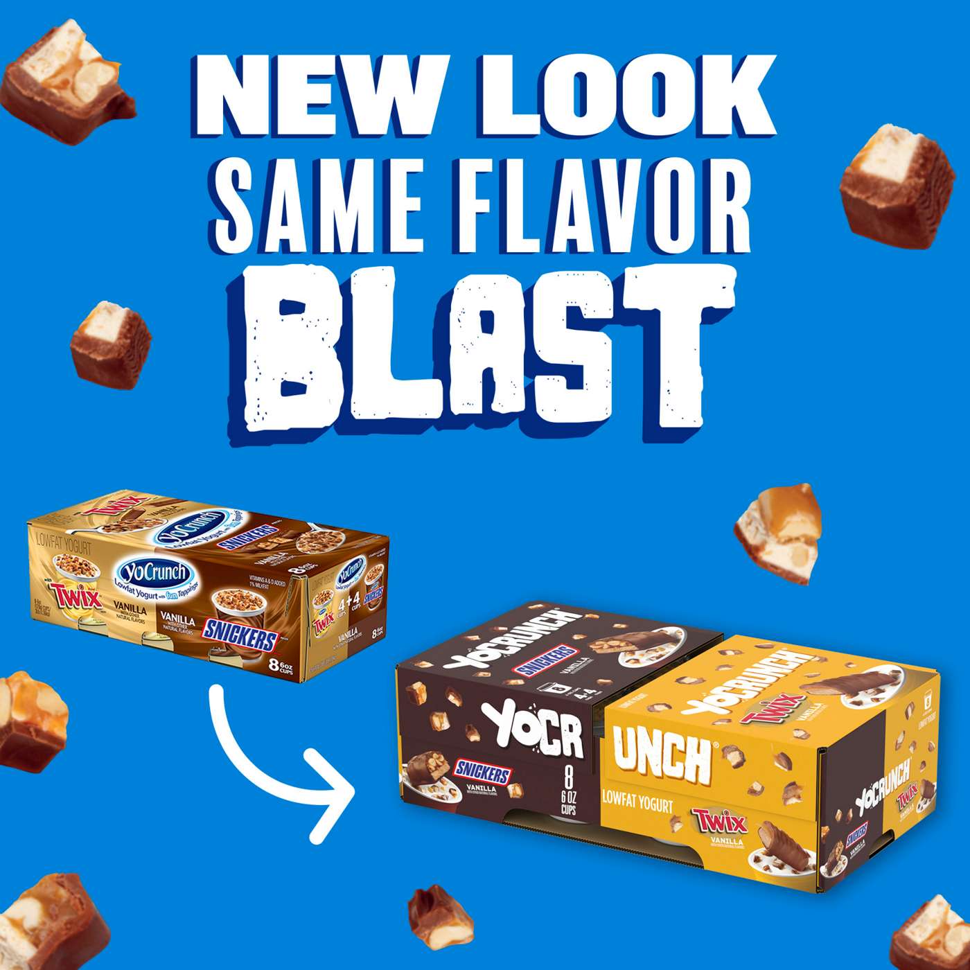 YoCrunch Lowfat Vanilla With Snickers And Twix Variety Pack Yogurt, 4 ...