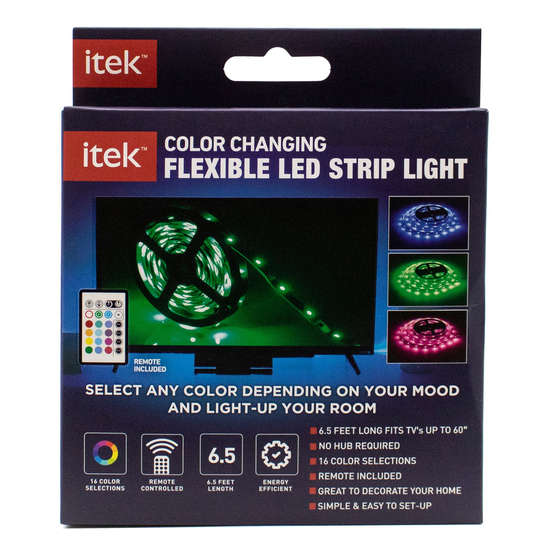 Itek Color Changing Flexible LED Strip Light with Remote - Shop Lamps ...