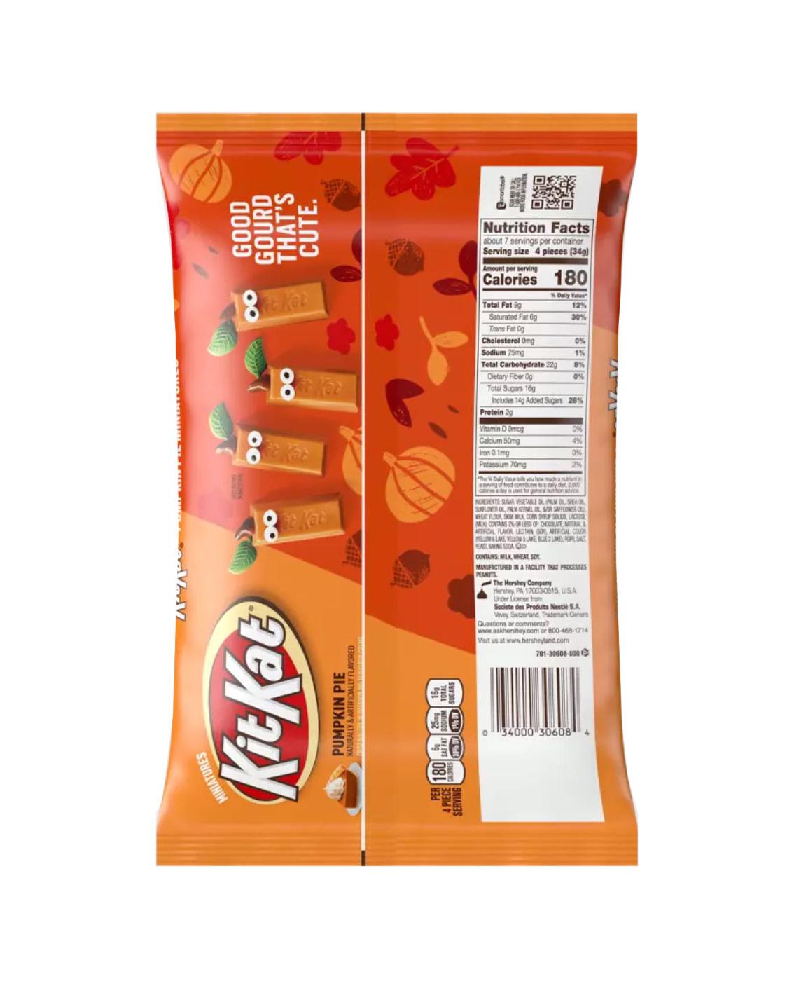 Kit Kat Miniatures Pumpkin Pie Flavor Creme Halloween Candy Bars - Shop ...