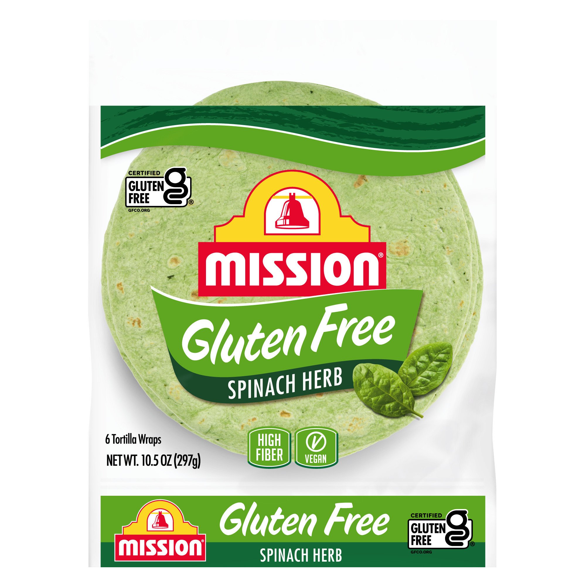 Mission Gluten Free Spinach Herb Wraps Shop Tortillas At H E B