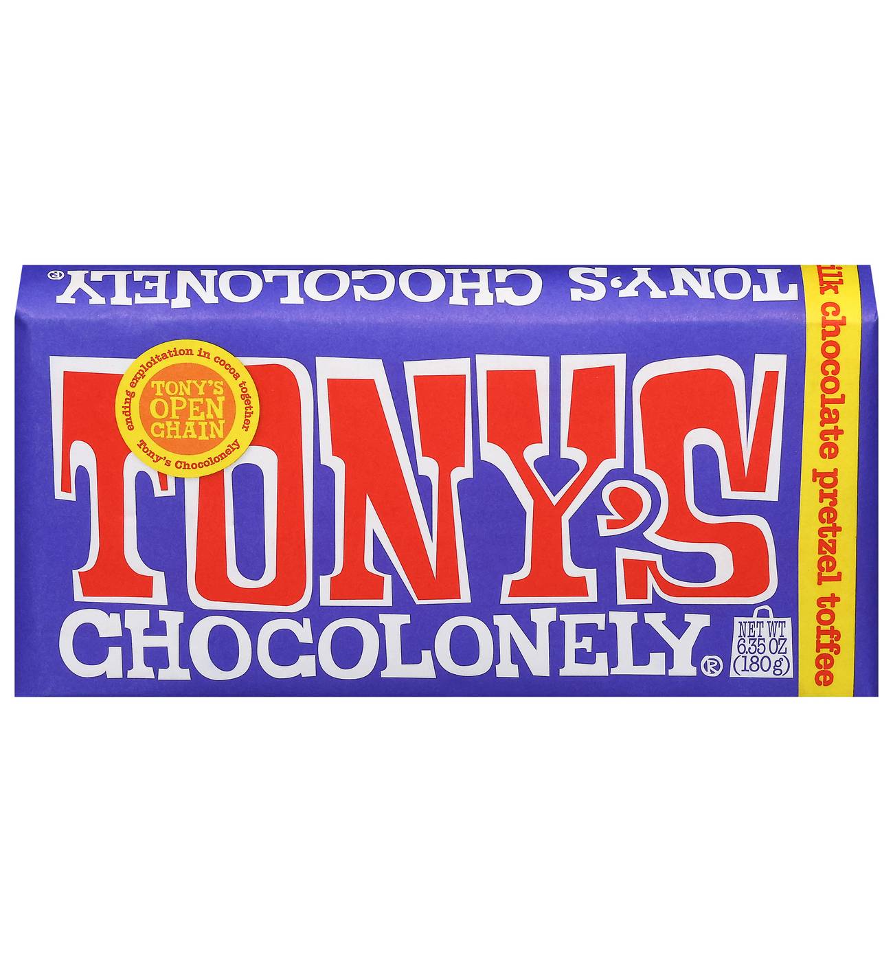 Tony's Chocolonely Dark Milk Chocolate Pretzel Toffee Candy Big Bar ...