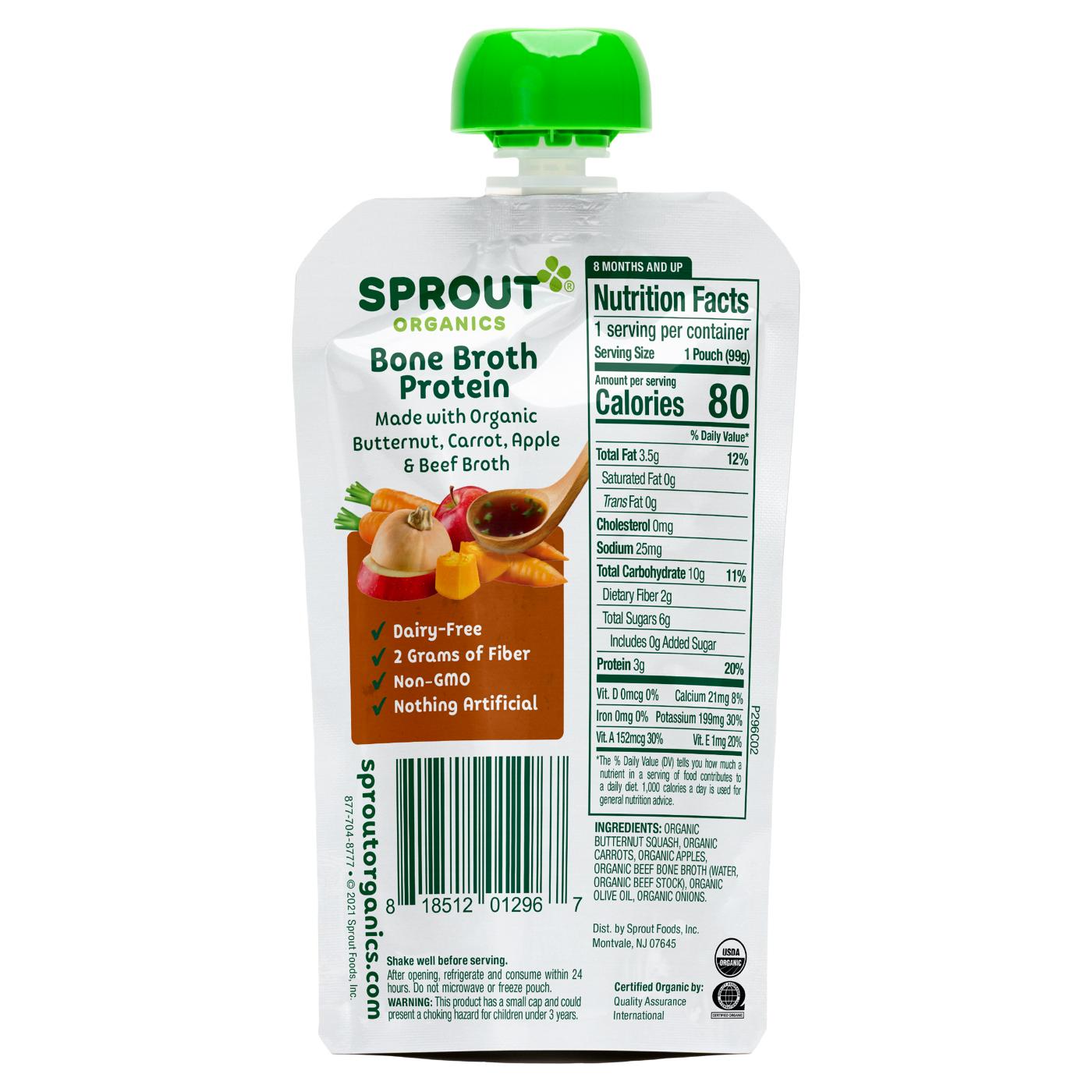Sprout Organics Protein Pouch - Butternut Carrot Apple & Beef Broth ...