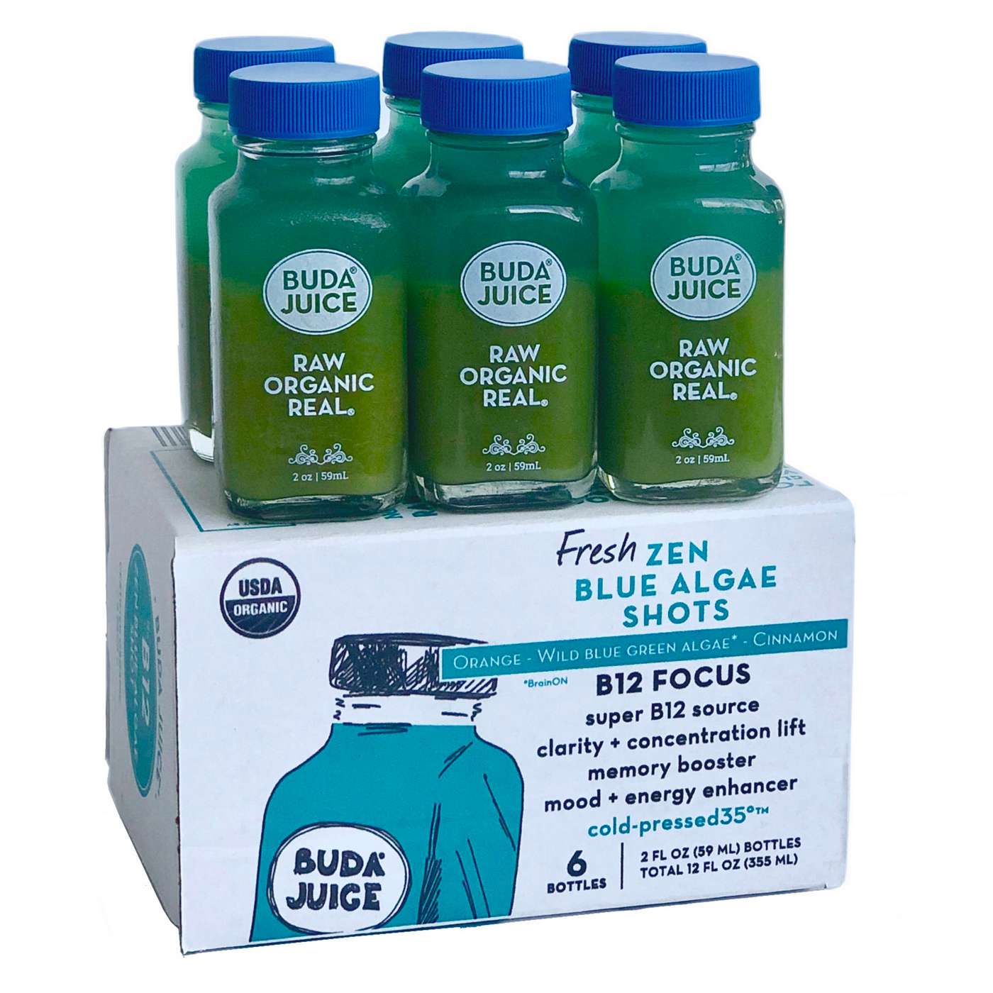Buda Juice Organic Zen Blue Algae Cold-Pressed Shot, 6 ct - Shop Juice ...