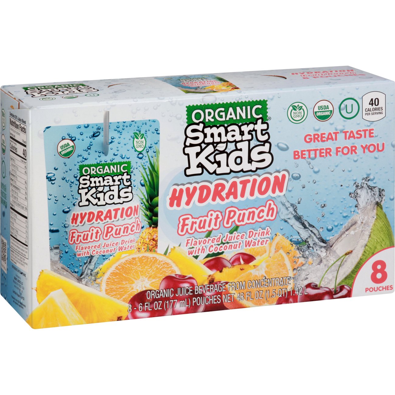 Smart Kids Organic Hydration Fruit Punch 6 oz Pouches - Shop Juice at H-E-B