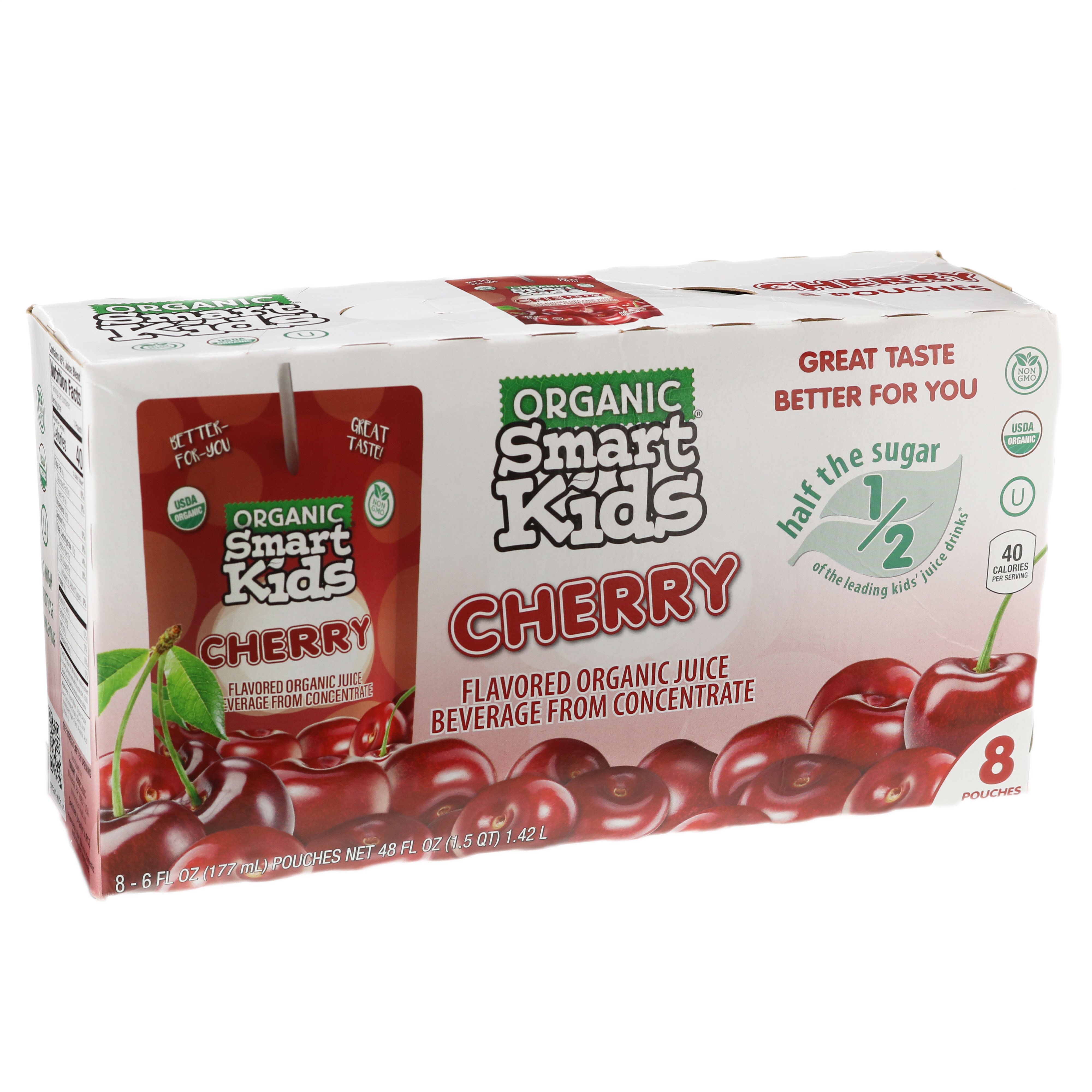 Smart Kids Organic Cherry 6 oz Pouches - Shop Juice at H-E-B