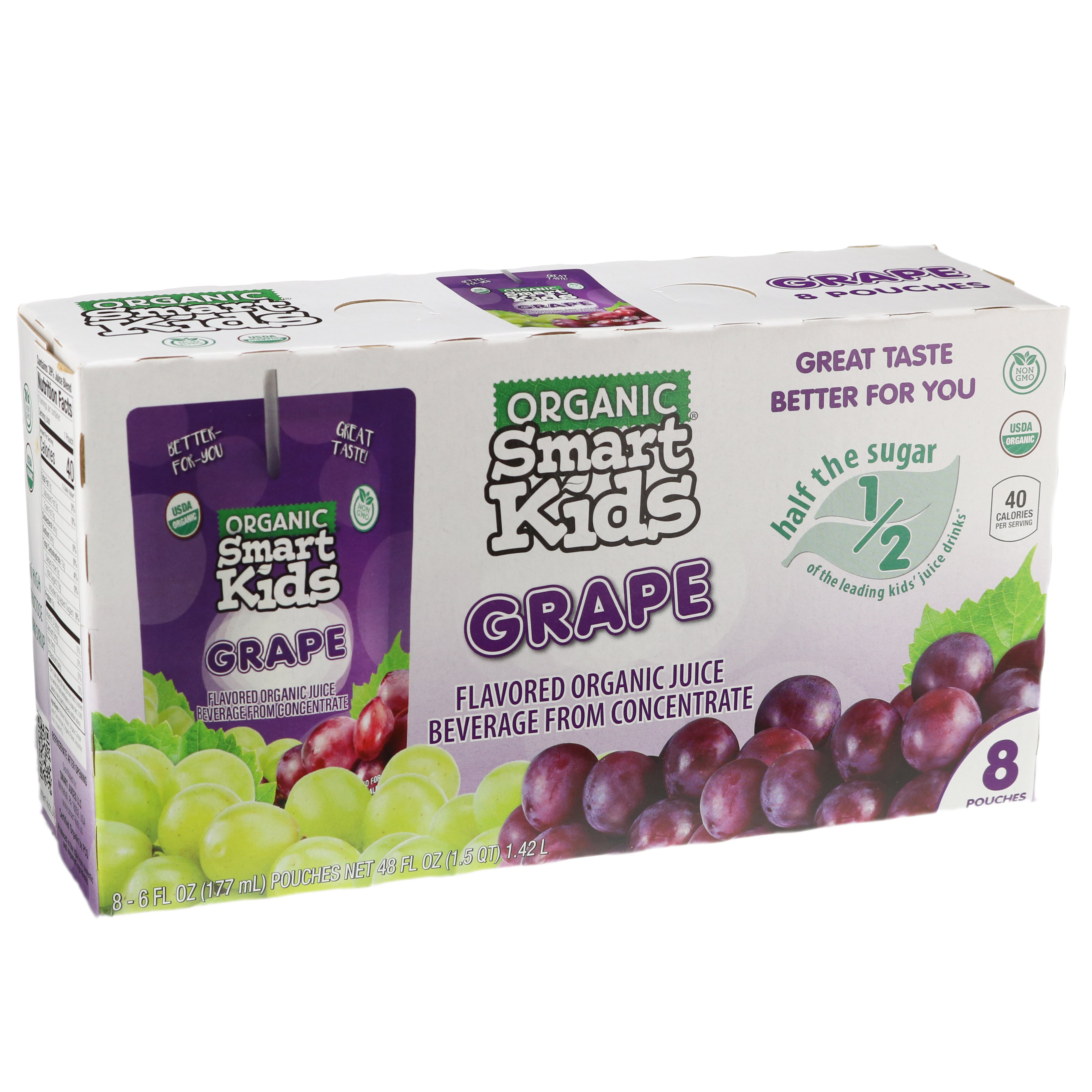 Smart Kids Organic Grape 6 oz Pouches - Shop Juice at H-E-B