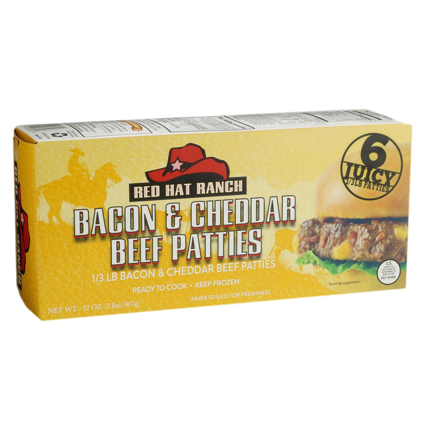 Red Hat Ranch Bacon & Cheddar Beef Patties - Shop Beef at H-E-B