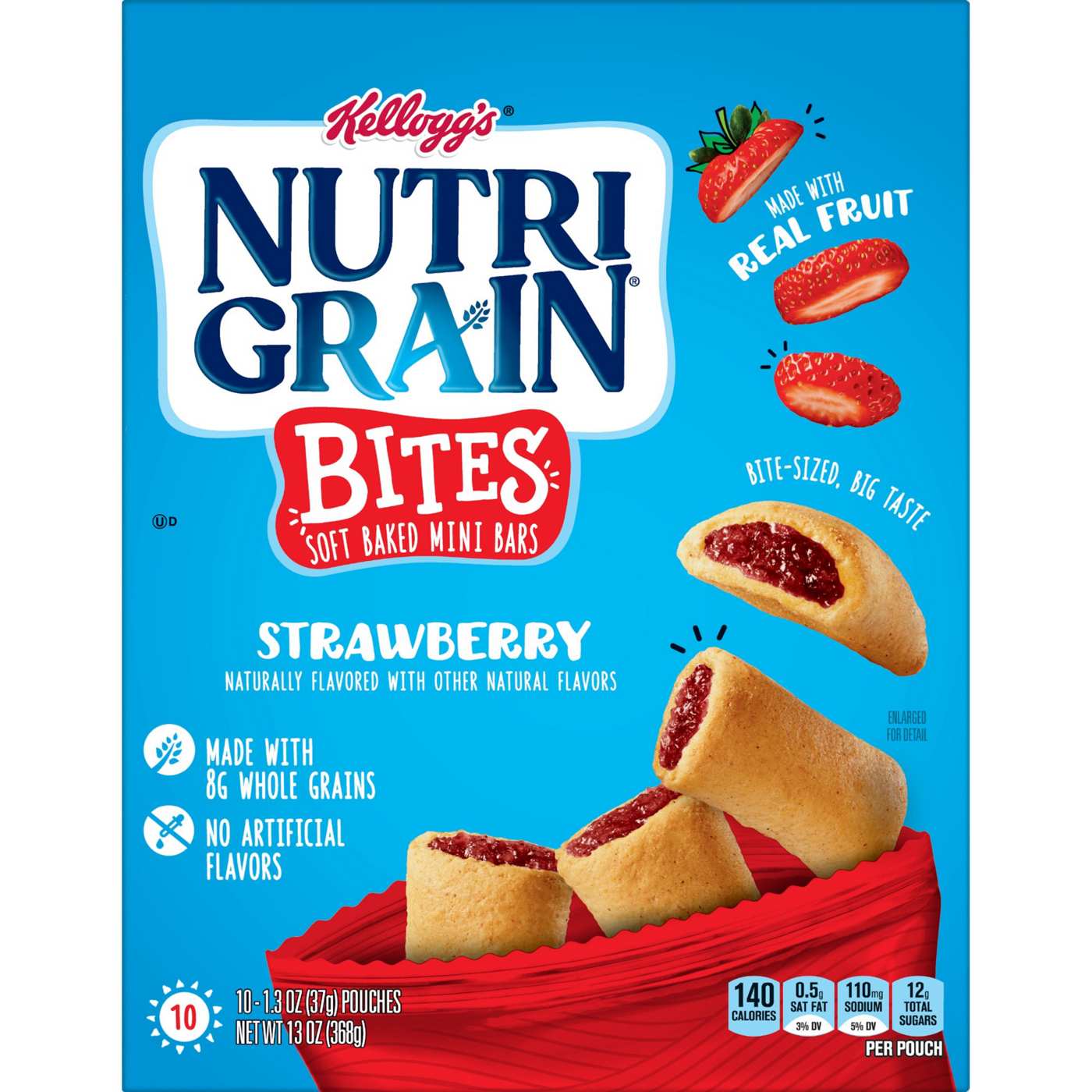 Nutri-Grain Bites Strawberry Soft Baked Mini Breakfast Bars, 13 oz ...