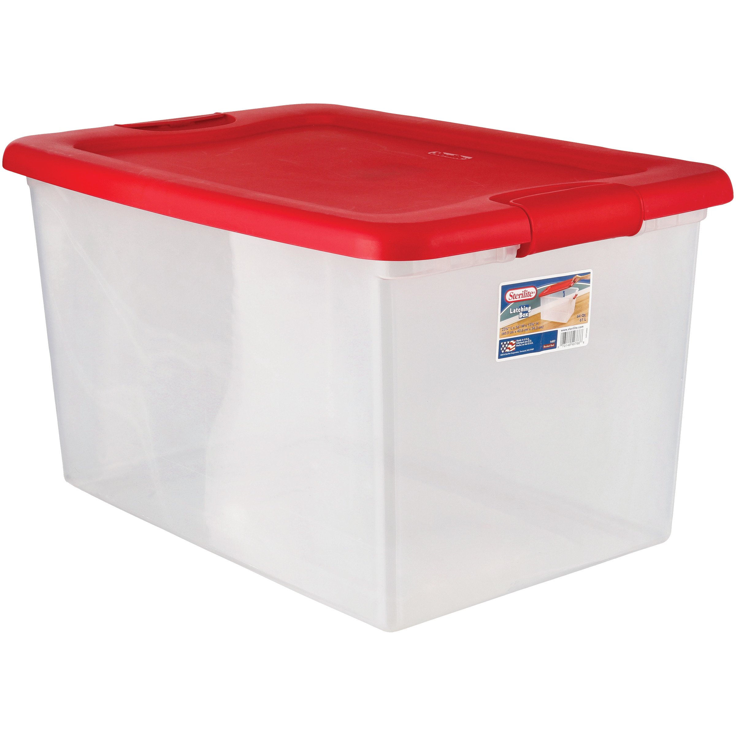 Sterilite Latching Storage Box with Rocket Red Lid - Shop Storage bins ...