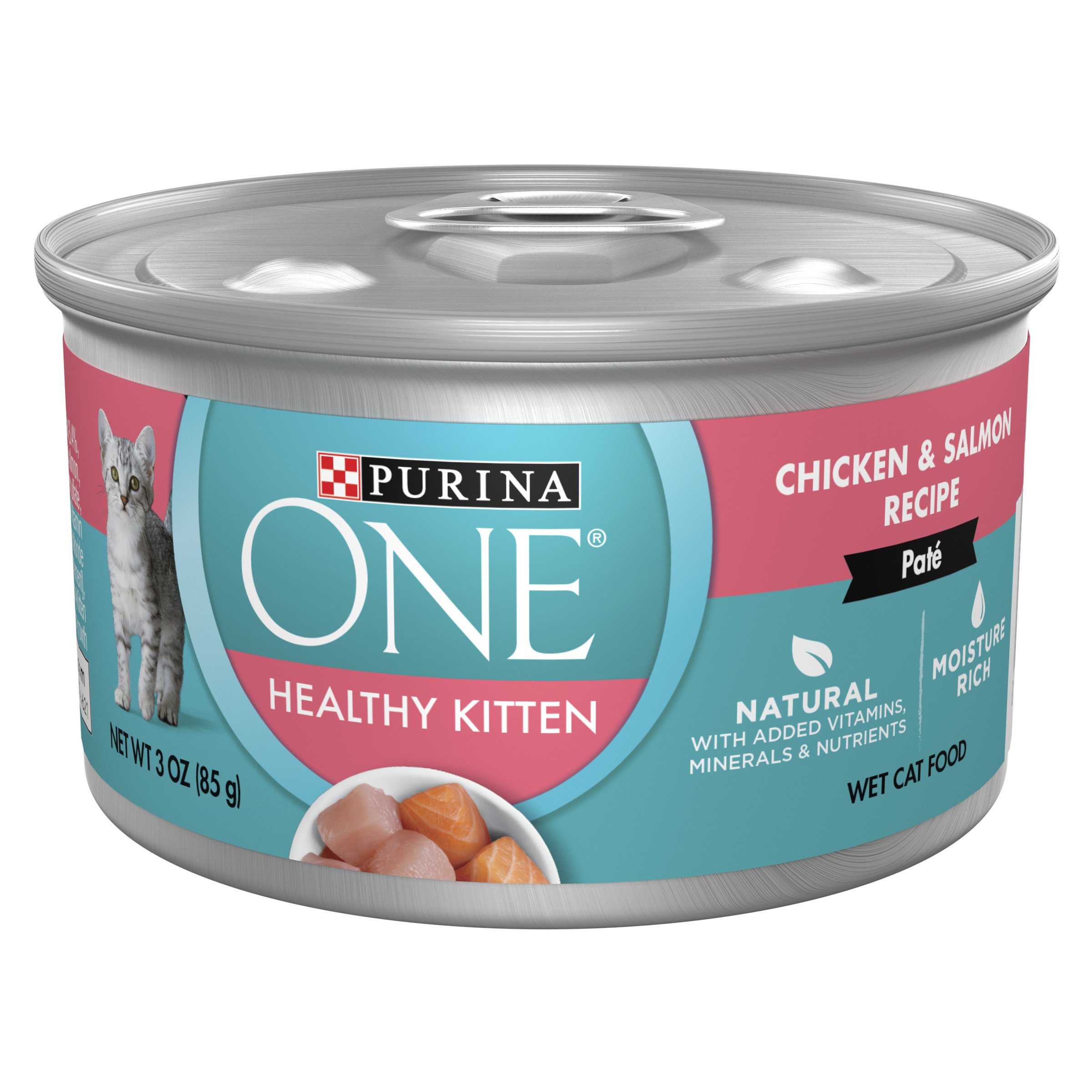 Purina ONE Grain Free Natural Pate Wet Kitten Food Chicken Salmon