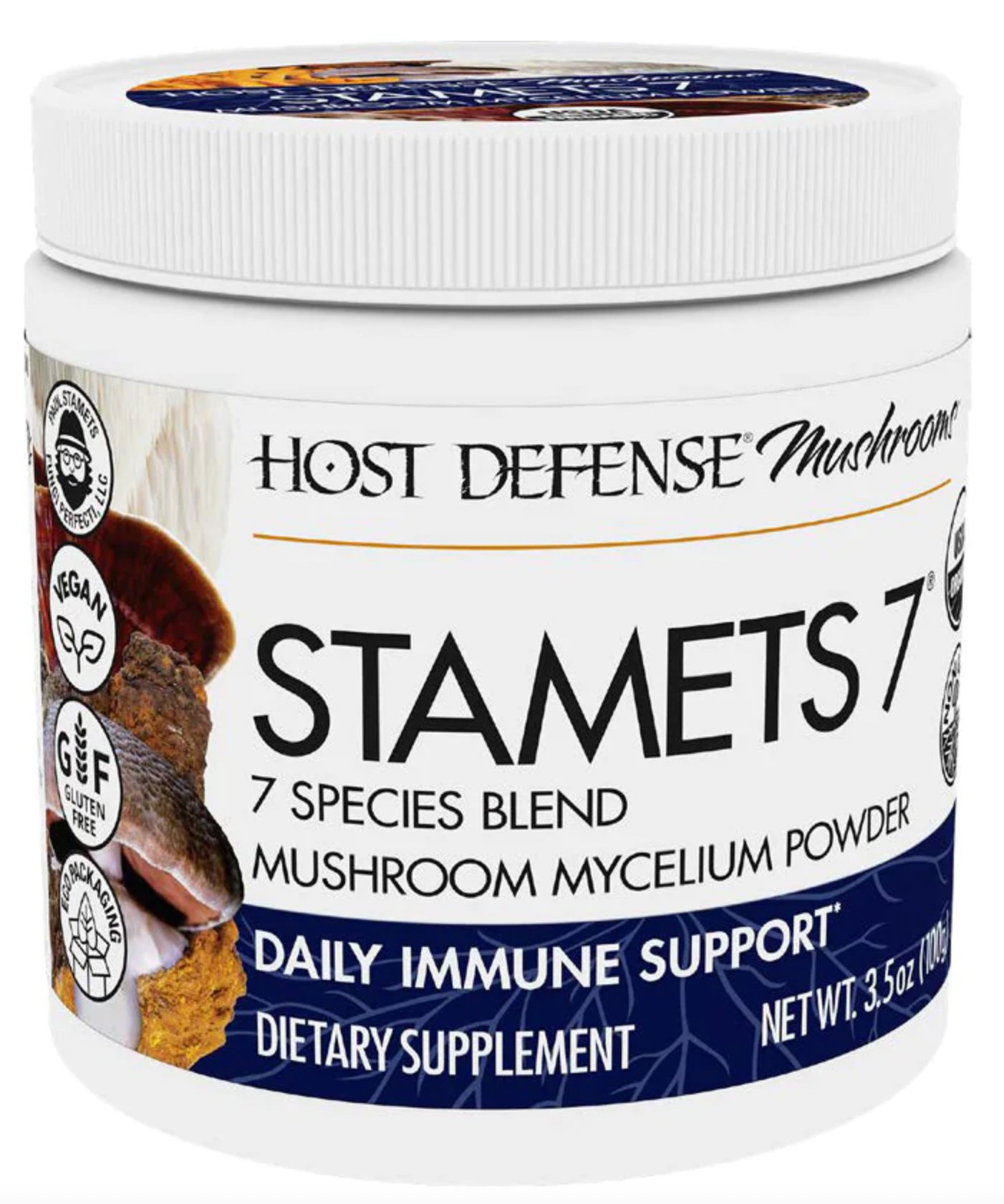 Host Defense Stamets 7 Mushroom Mycelium Powder , 3.5 oz | Central ...