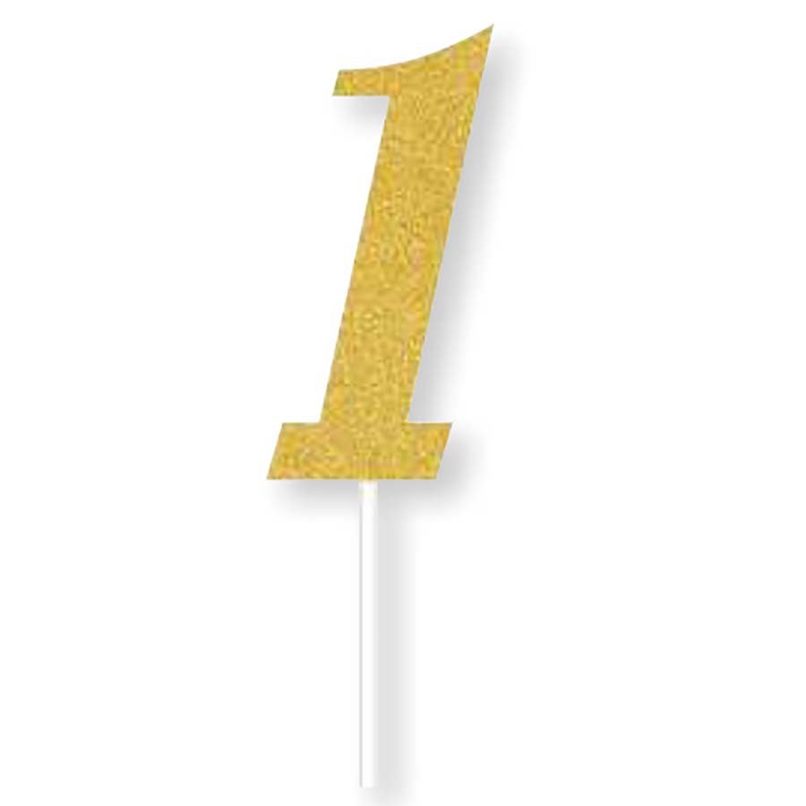 Creative Converting Gold Glitter 1 Cake Topper - Shop Party decor at H-E-B