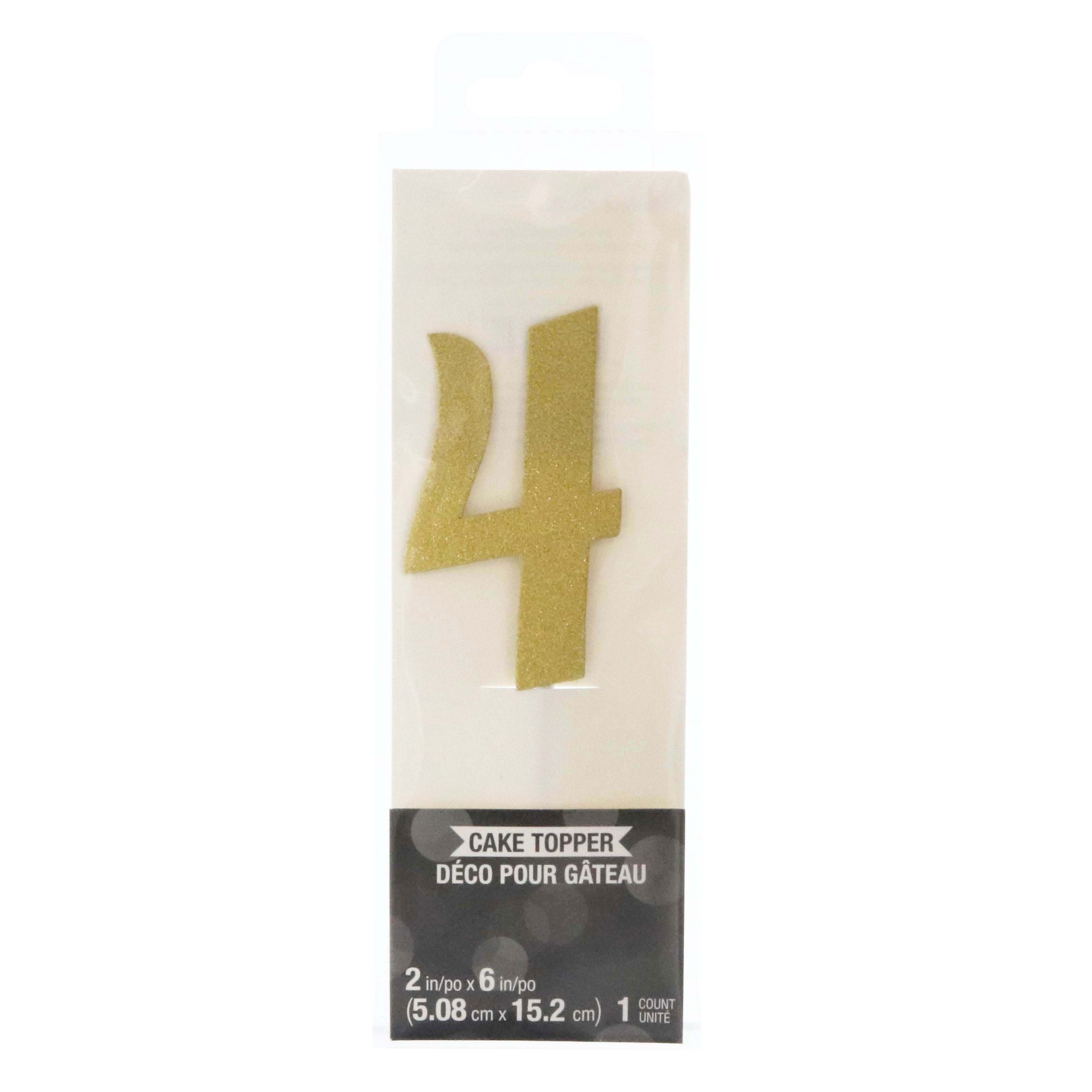 Creative Converting Gold Glitter 4 Cake Topper - Shop Kitchen & Dining ...