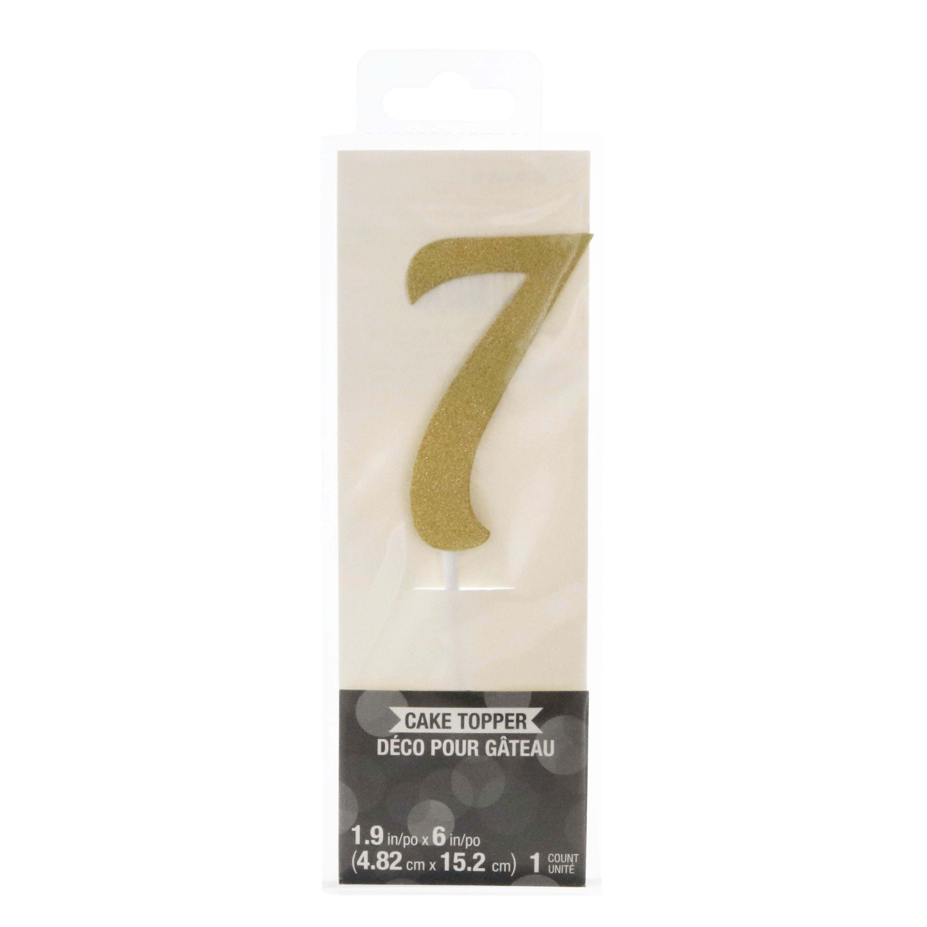 Creative Converting Gold Glitter 7 Cake Topper - Shop Party decor at H-E-B