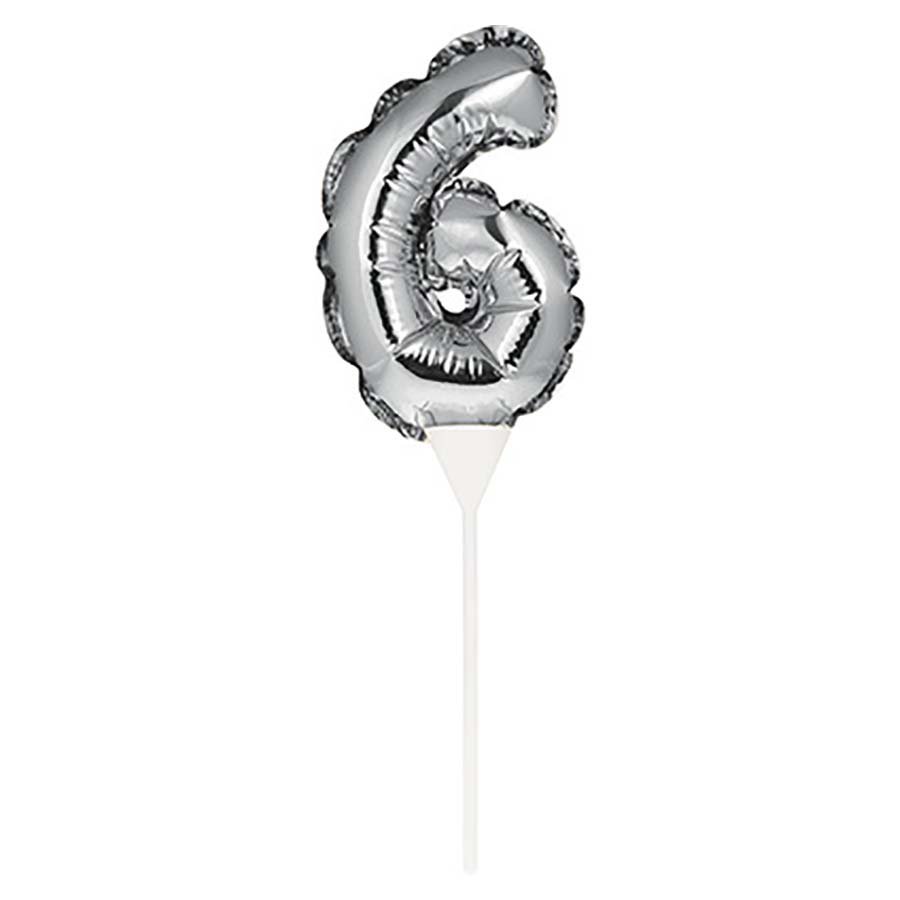 Creative Converting Silver 6 Balloon Cake Topper - Shop Party decor at ...