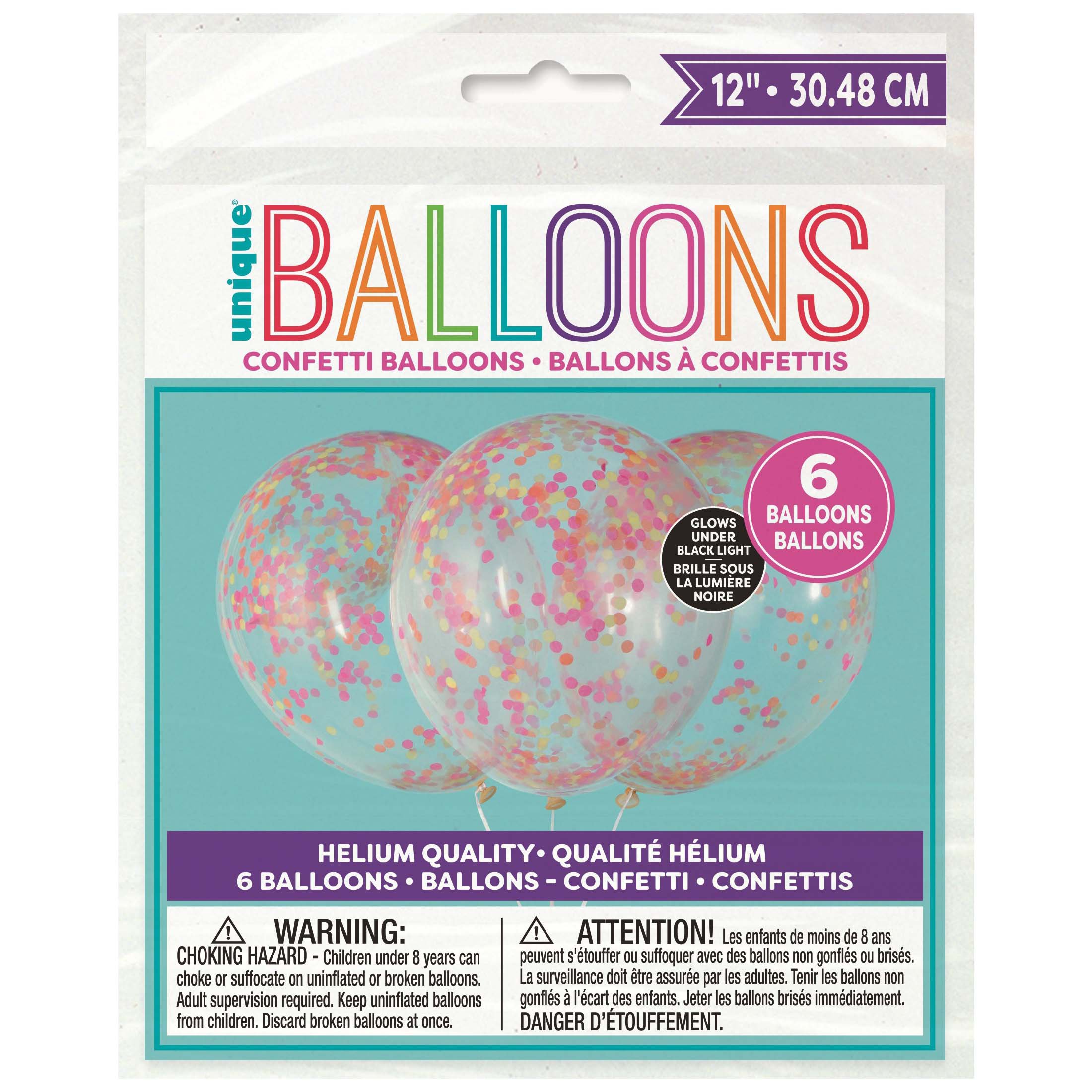unique Confetti Ballons - Neon, 6 Ct - Shop Balloons at H-E-B