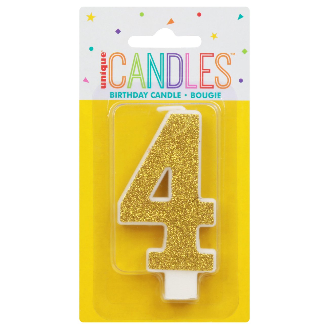unique Number 4 Gold Glitter Birthday Candle - Shop Birthday candles at ...